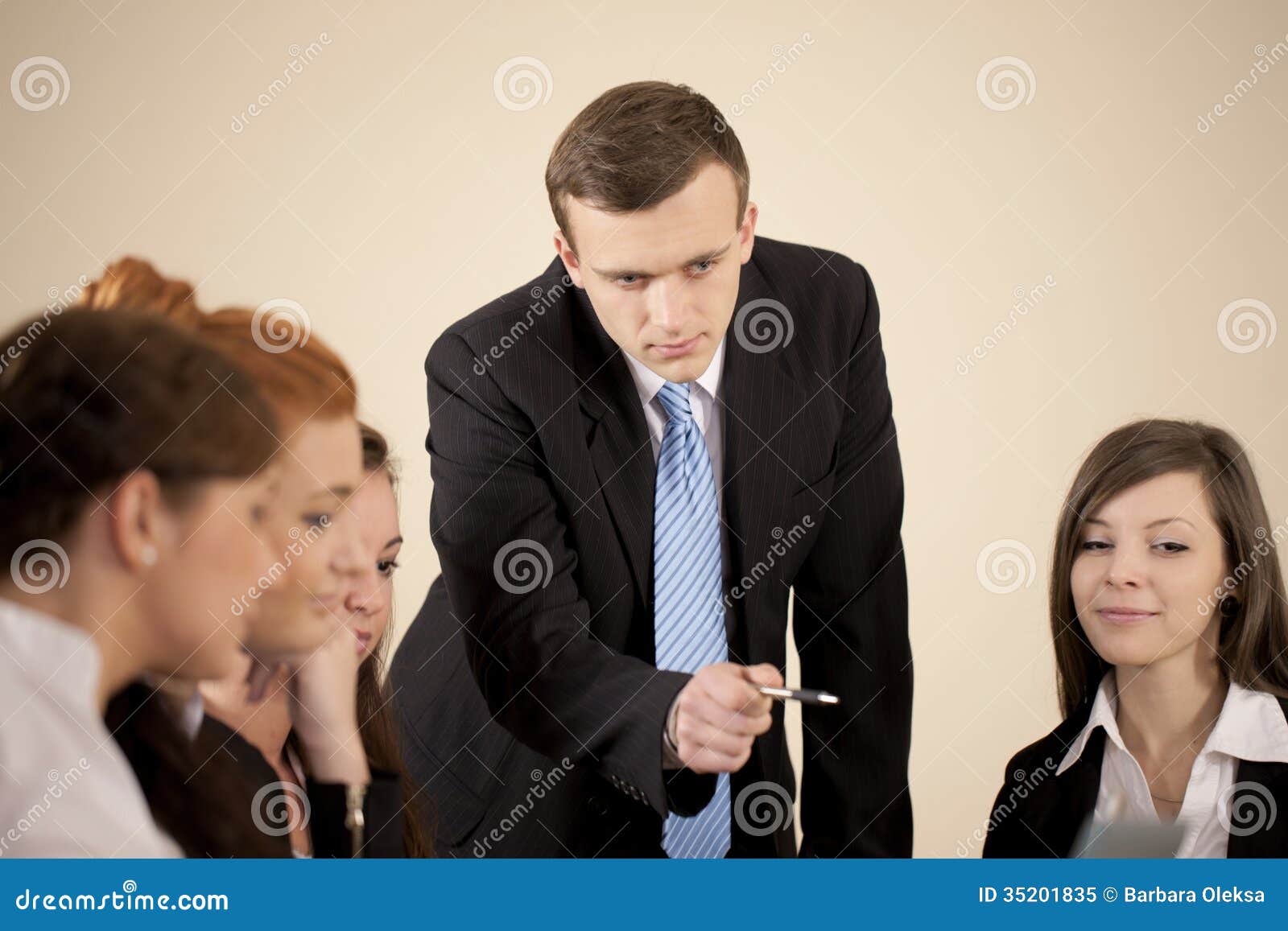 Business People Looking at the Computer Stock Image - Image of students ...