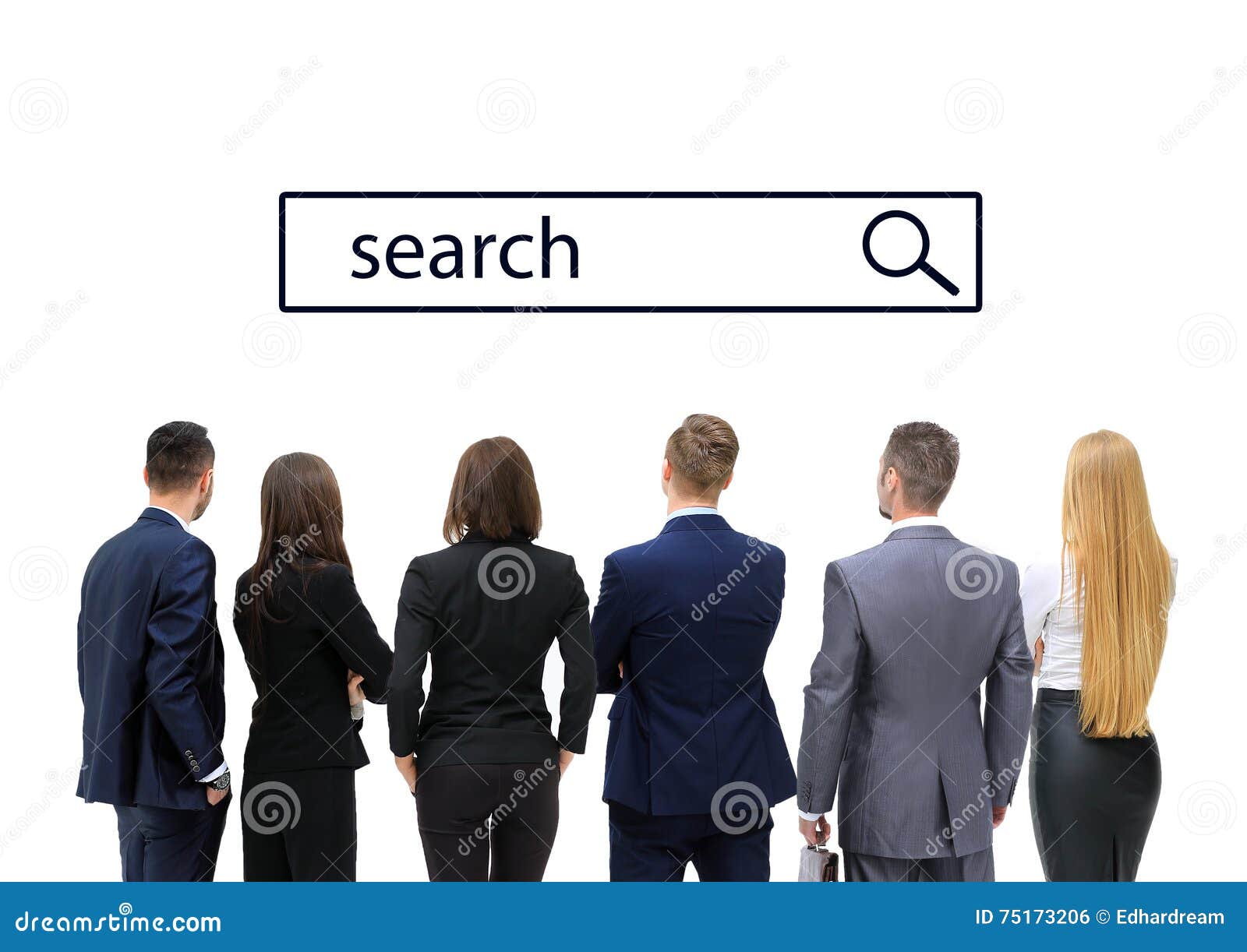 Business People Looking at Search Line Stock Photo - Image of ...