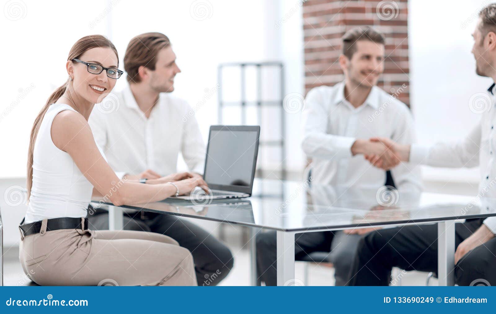 Business People Make a Deal in the Office. Stock Image - Image of ...