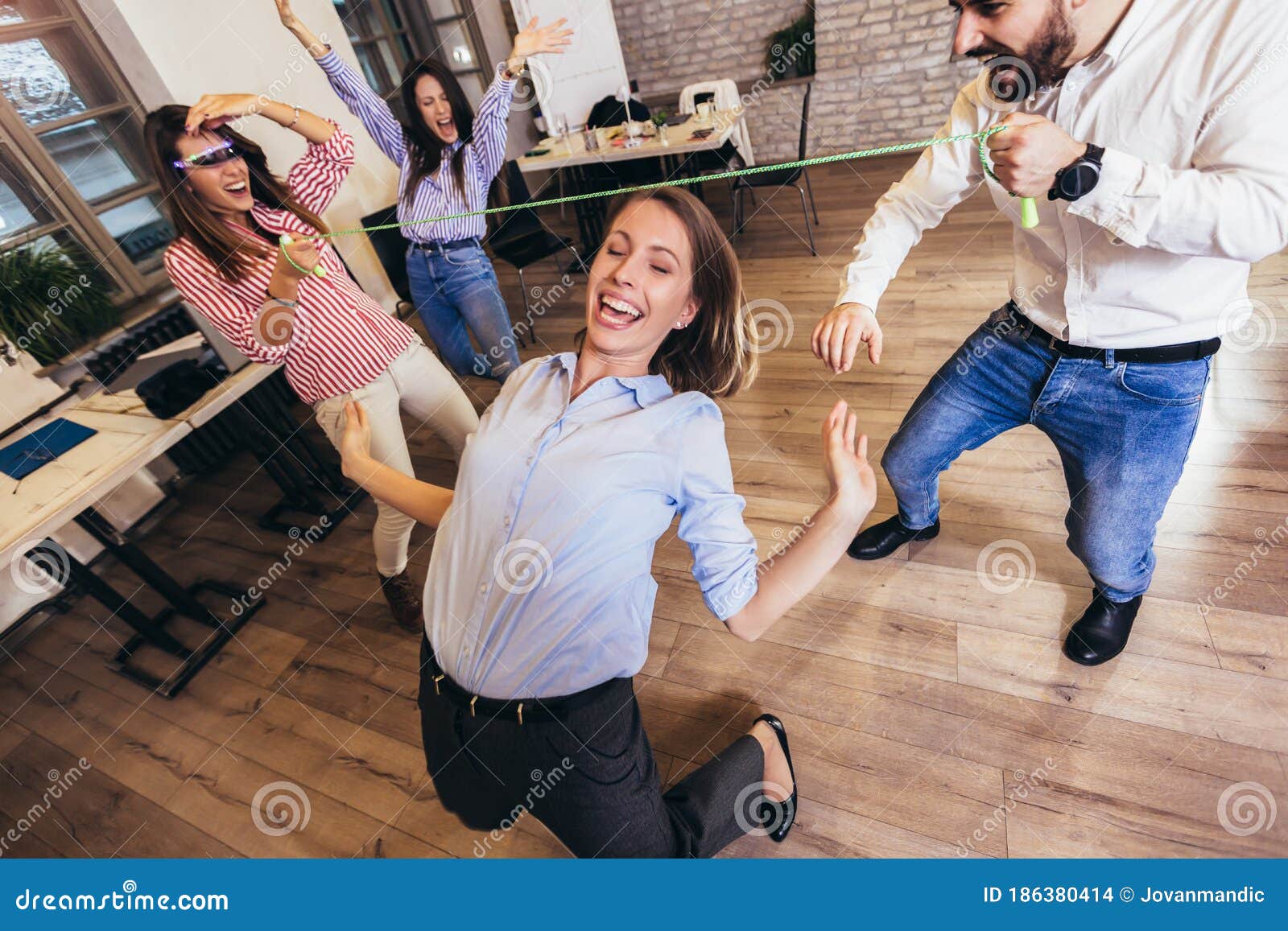 Business People Making Team Training Exercise during Team Building ...