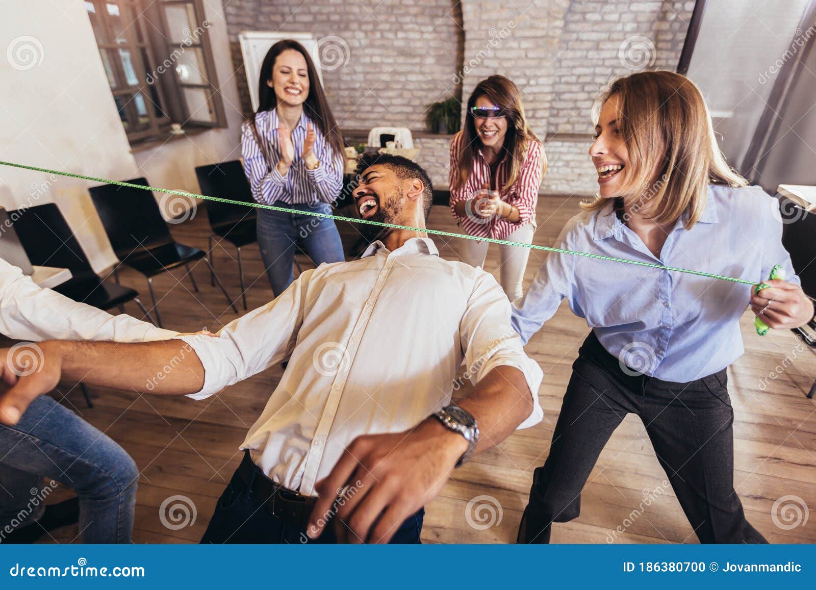 Business People Making Team Training Exercise during Team Building ...