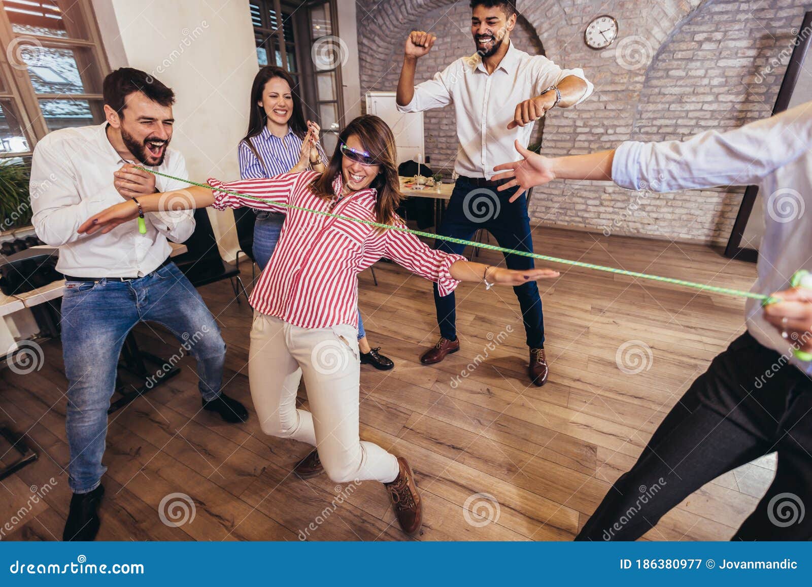 Business People Making Team Training Exercise during Team Building ...