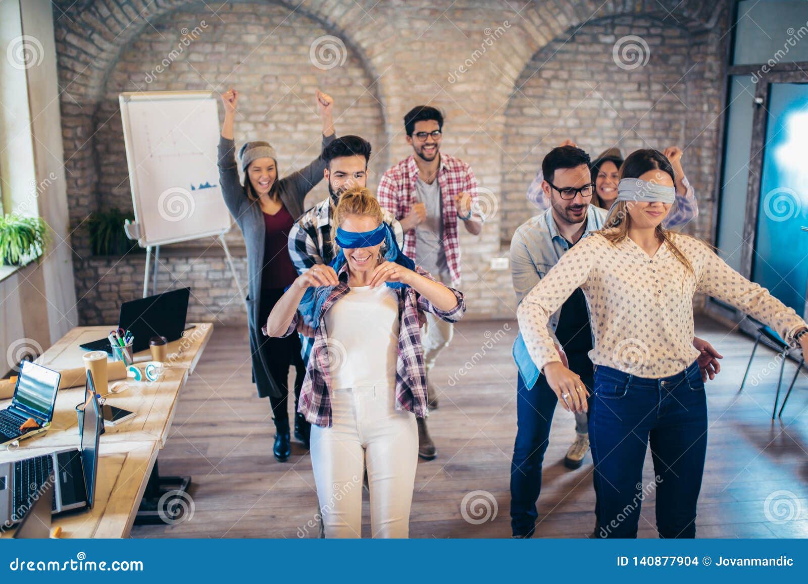 Business People Making Team Training Exercise during Team Building ...