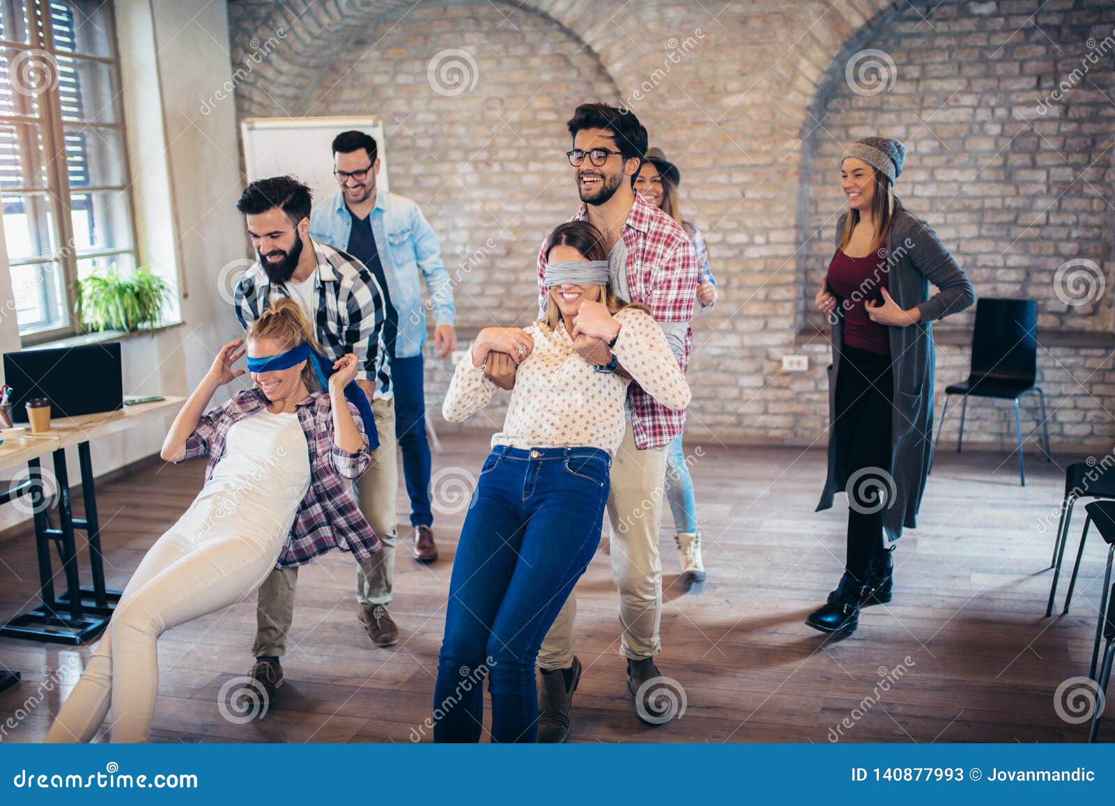 Business People Making Team Training Exercise during Team Building ...