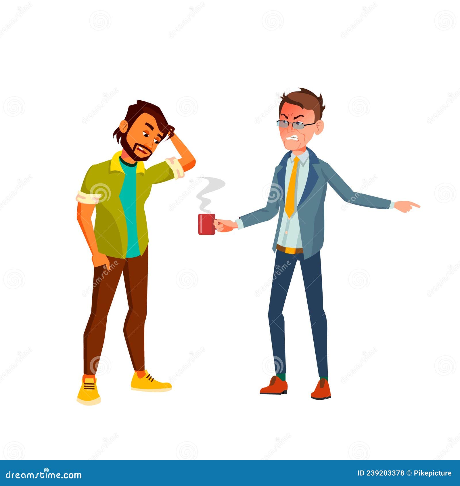 Business People Man Aggression Vector Stock Vector - Illustration of ...