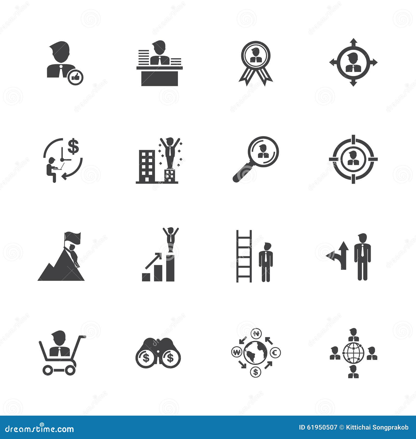 Business People Management Icons Stock Vector - Illustration of goal ...