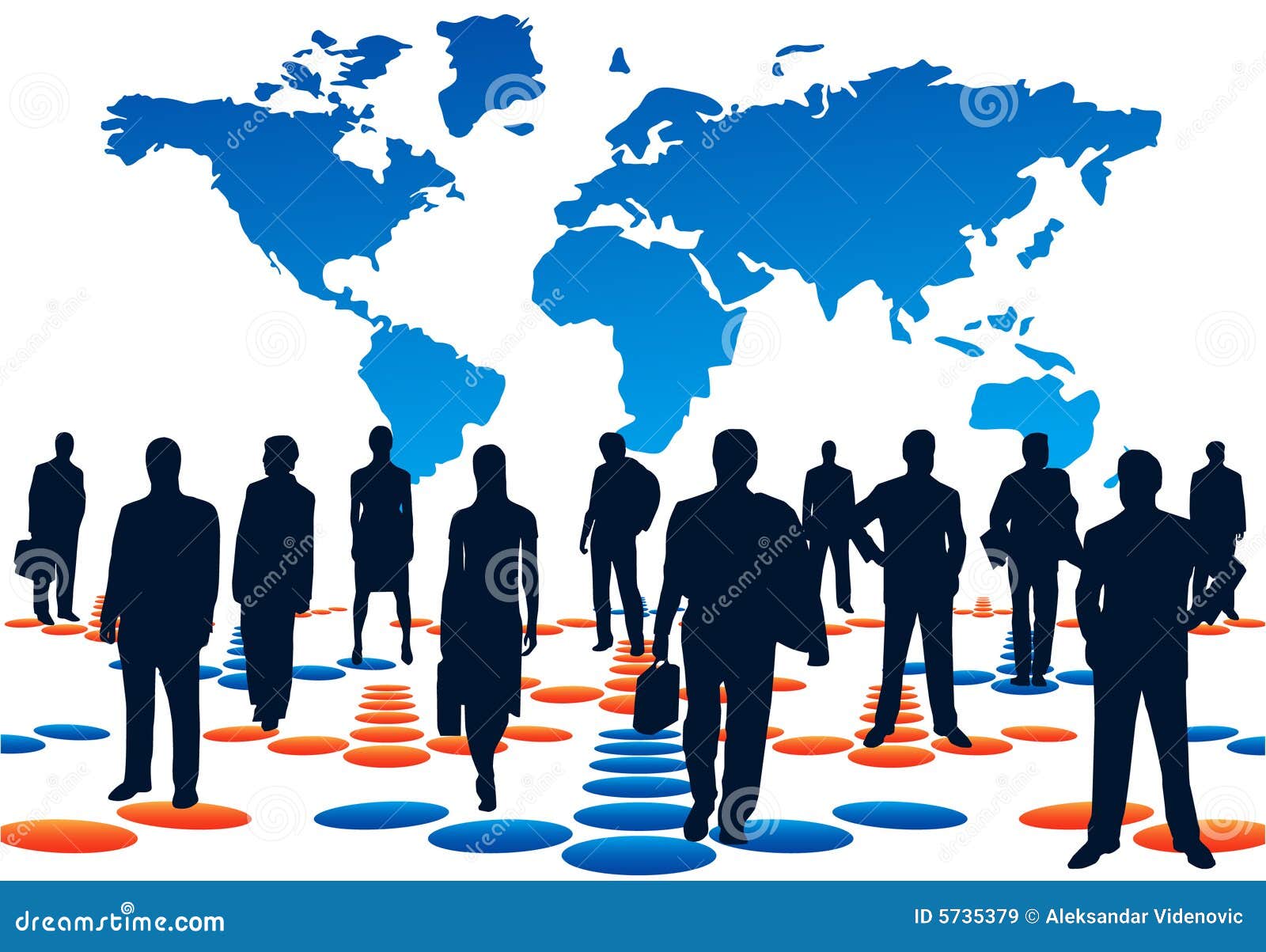 Business people and map stock vector. Illustration of design - 5735379