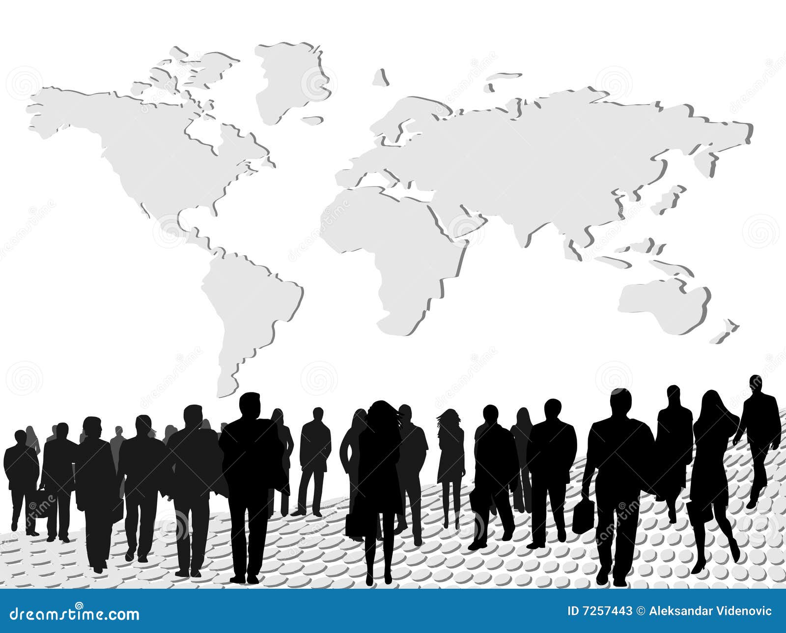 Business people and map stock vector. Illustration of show - 7257443