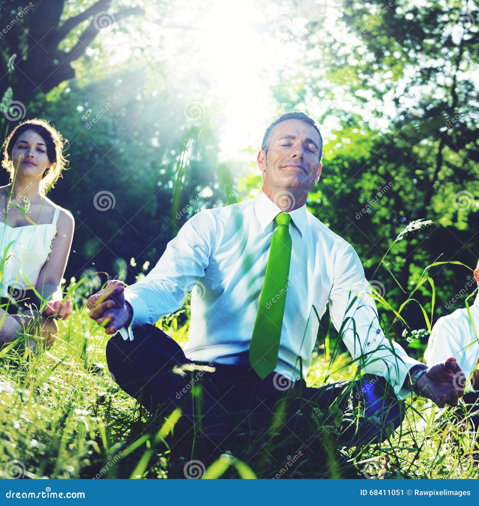 Business People Meditating Nature Relaxation Concept Stock Image ...