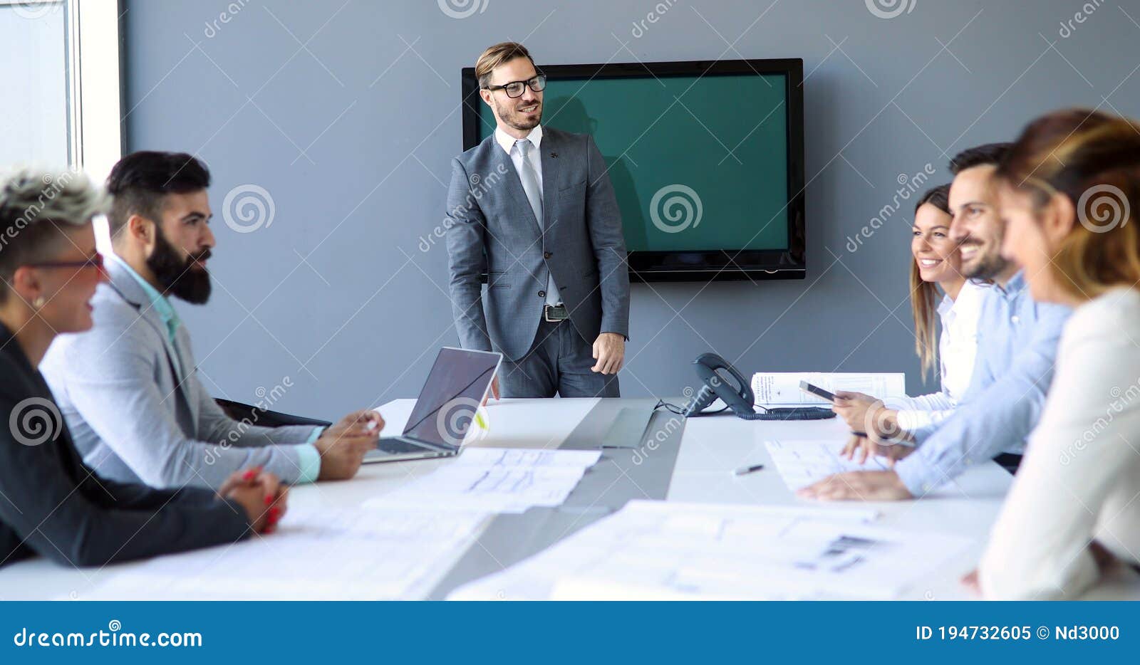 Business People Meeting Around Table Stock Image - Image of project ...