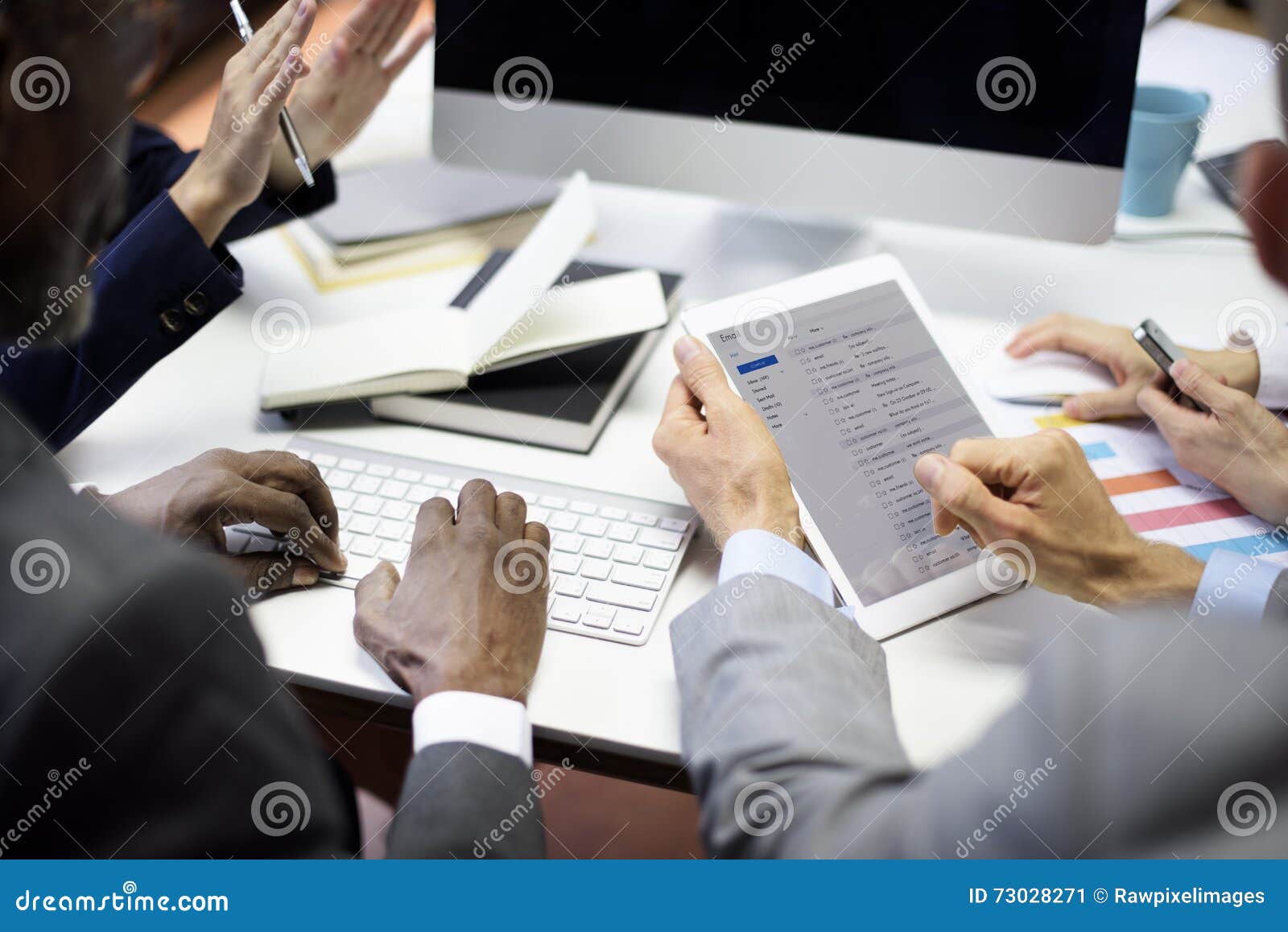 Business People Meeting Connection Communication Email Concept Stock ...
