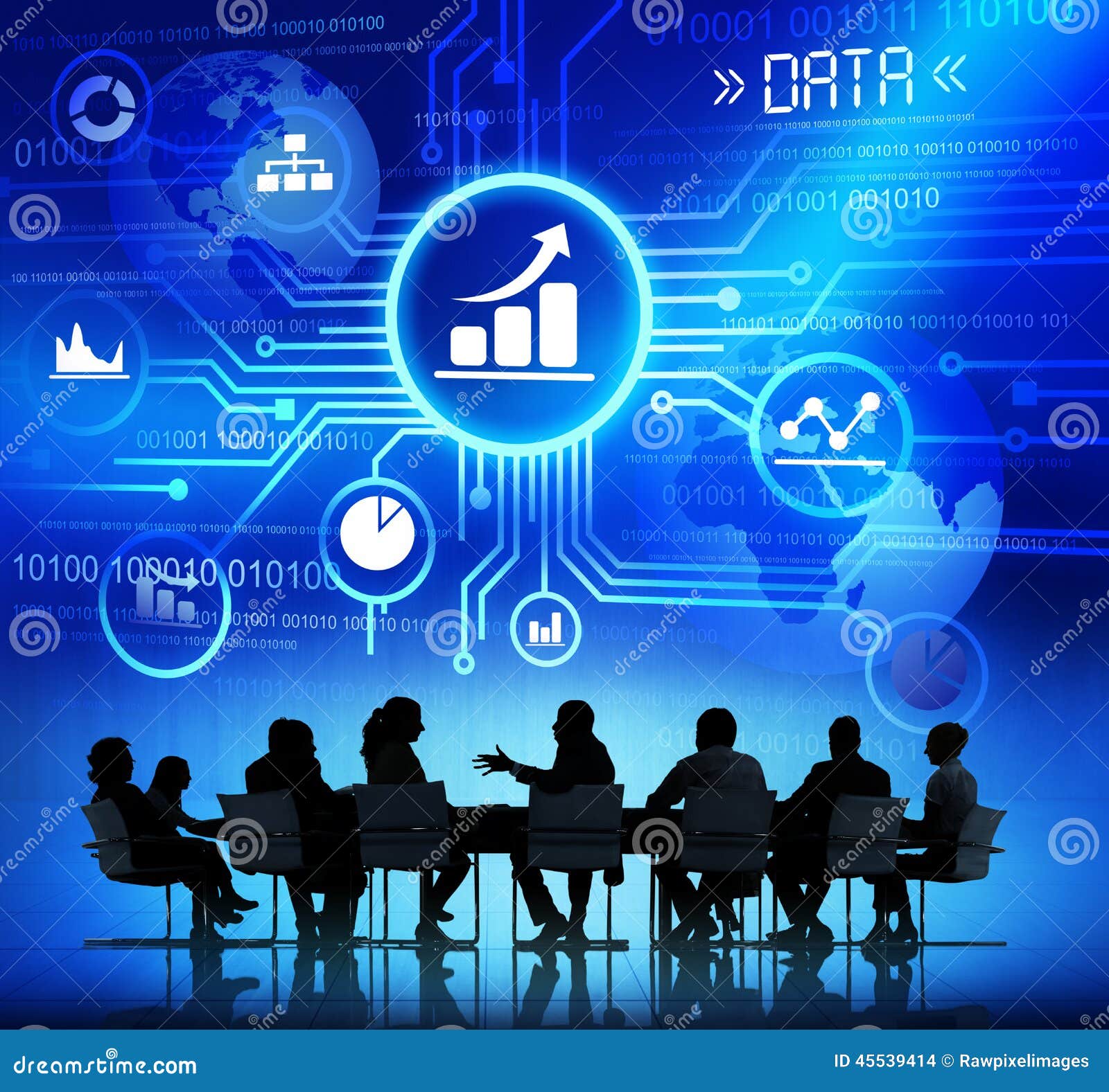 Business People in a Meeting and Data Concepts Stock Photo - Image of ...
