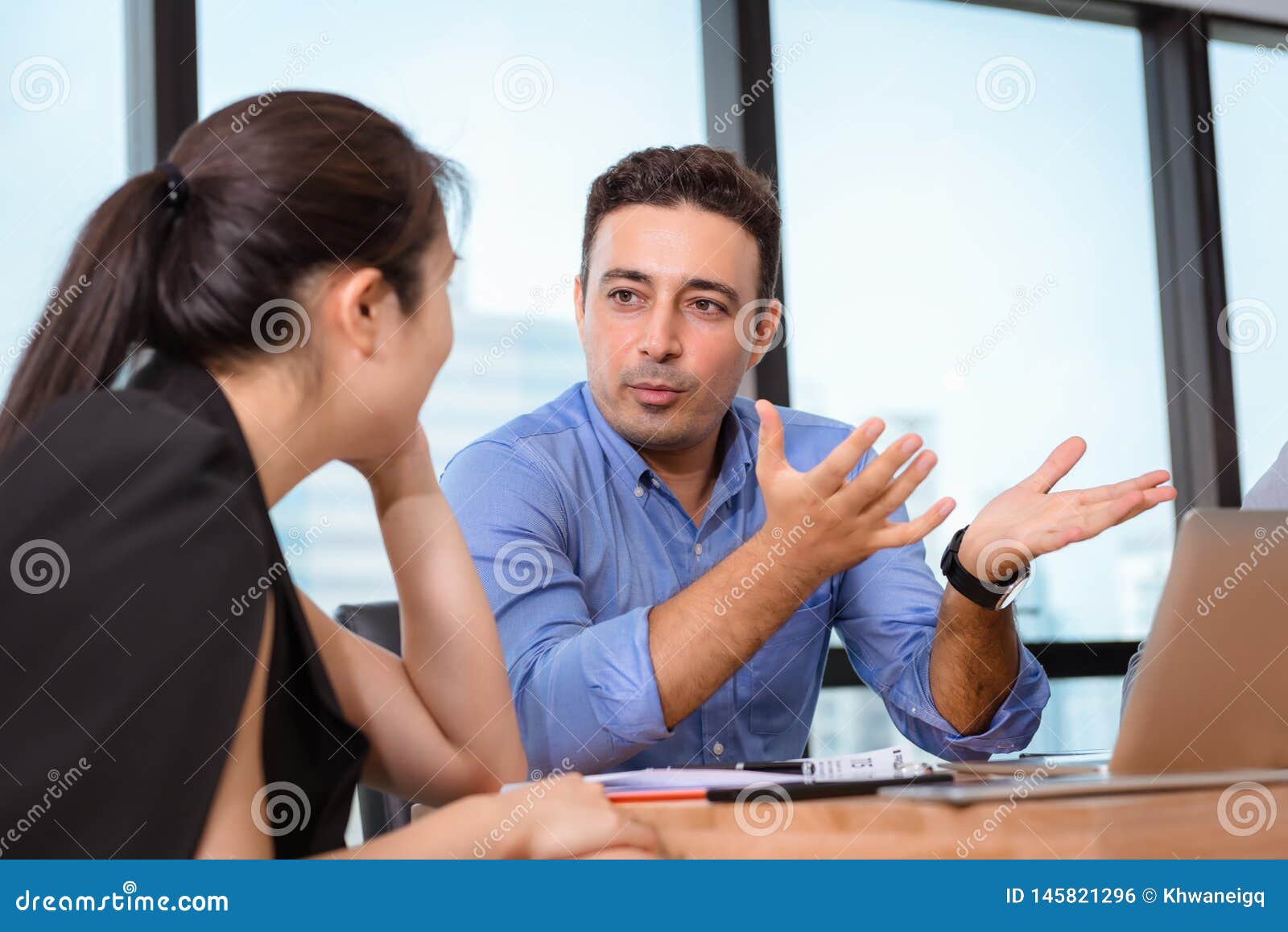 Business People are Meeting Discussing about Their Project and Problem ...