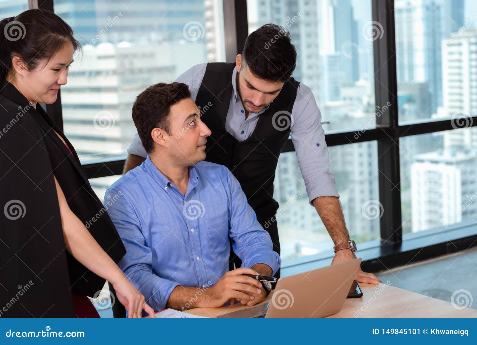 Business People are Meeting Discussing about Their Project and Problem ...