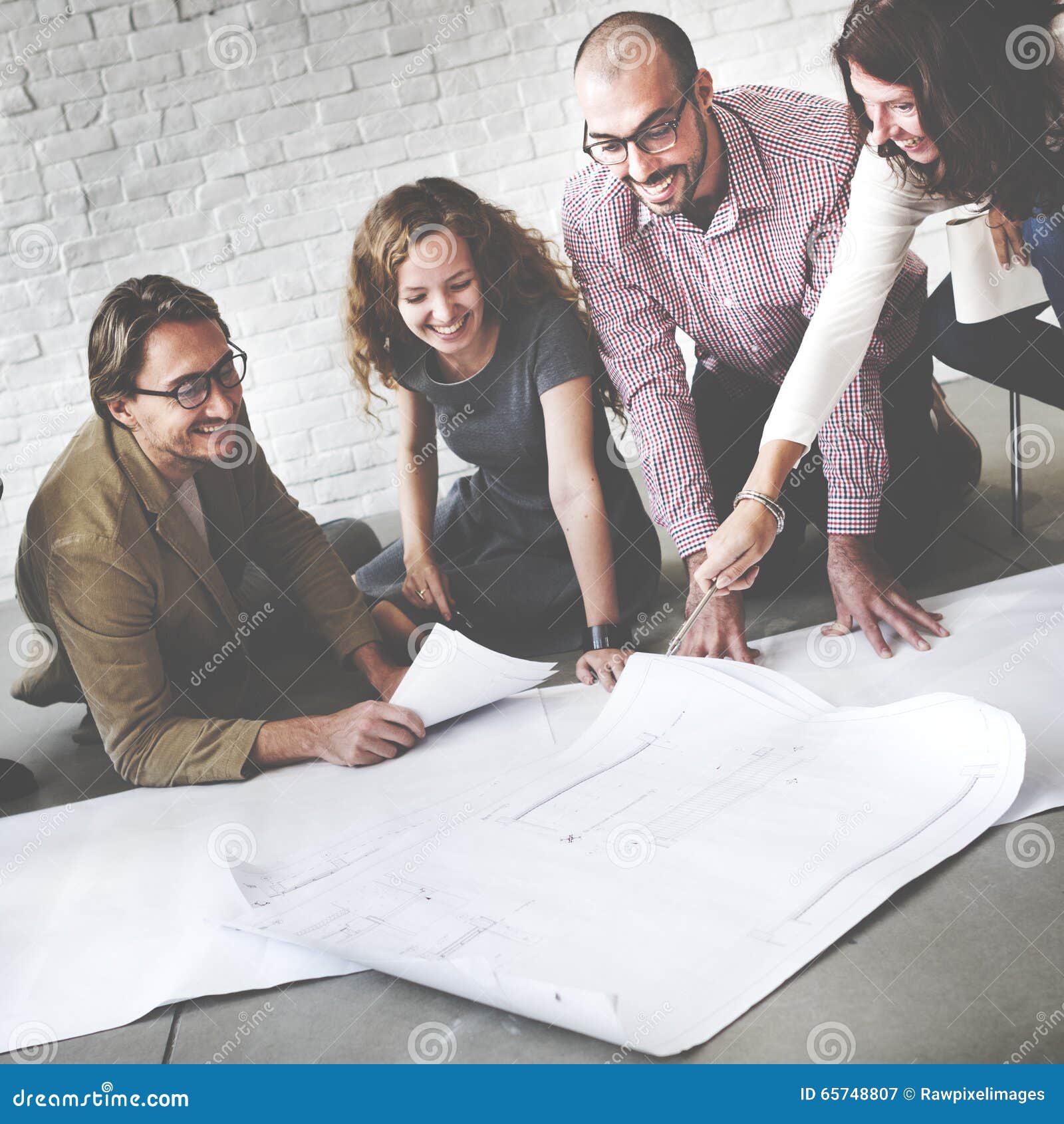 Business People Meeting Discussion Blueprint Architect Concept Stock ...