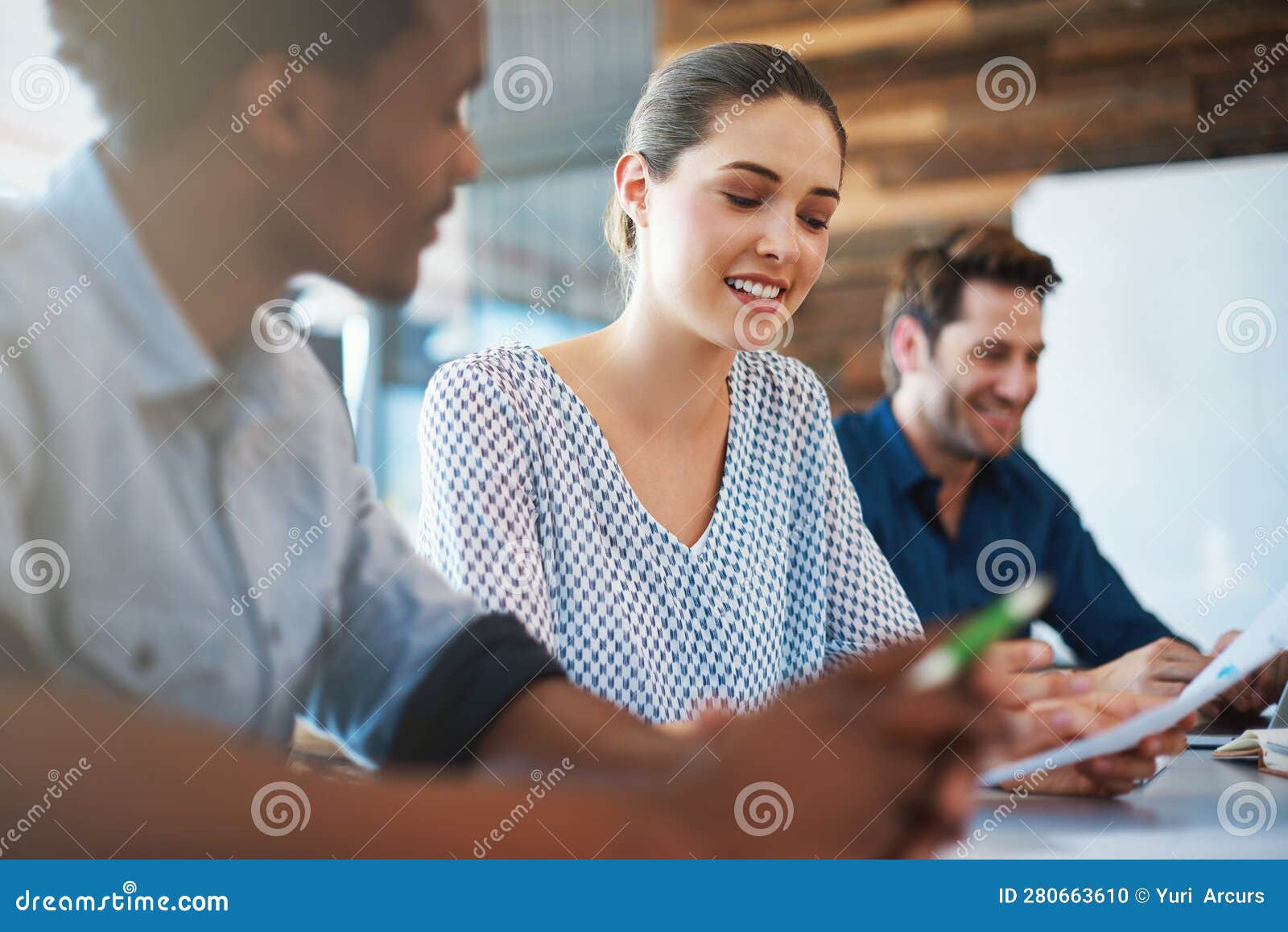 Business People, Meeting Documents and Woman Reading. Financial Info ...