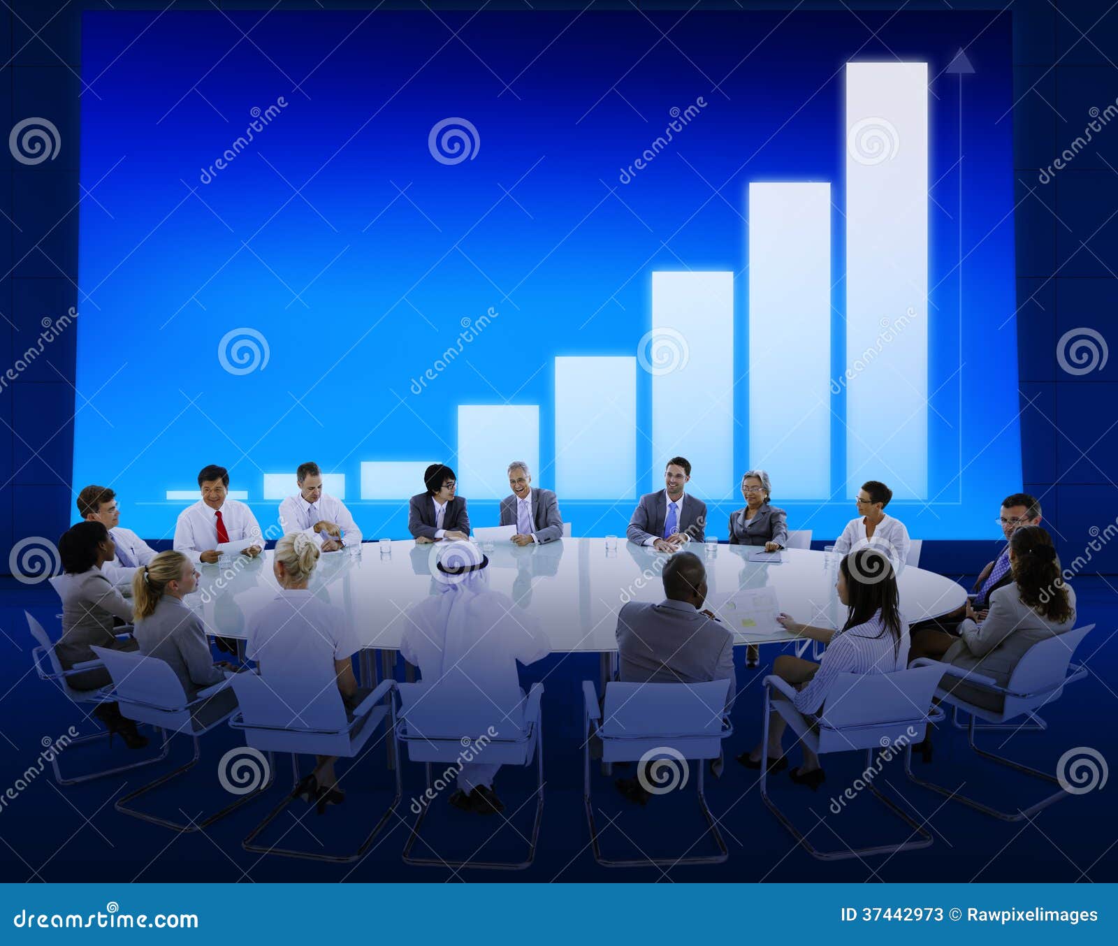 Business People Meeting with Infographic Stock Image - Image of ...