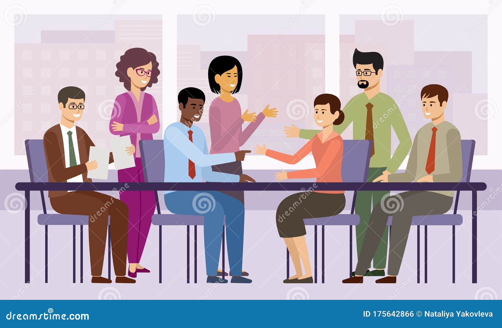 Business People Meeting. Managers are Talking Stock Vector ...