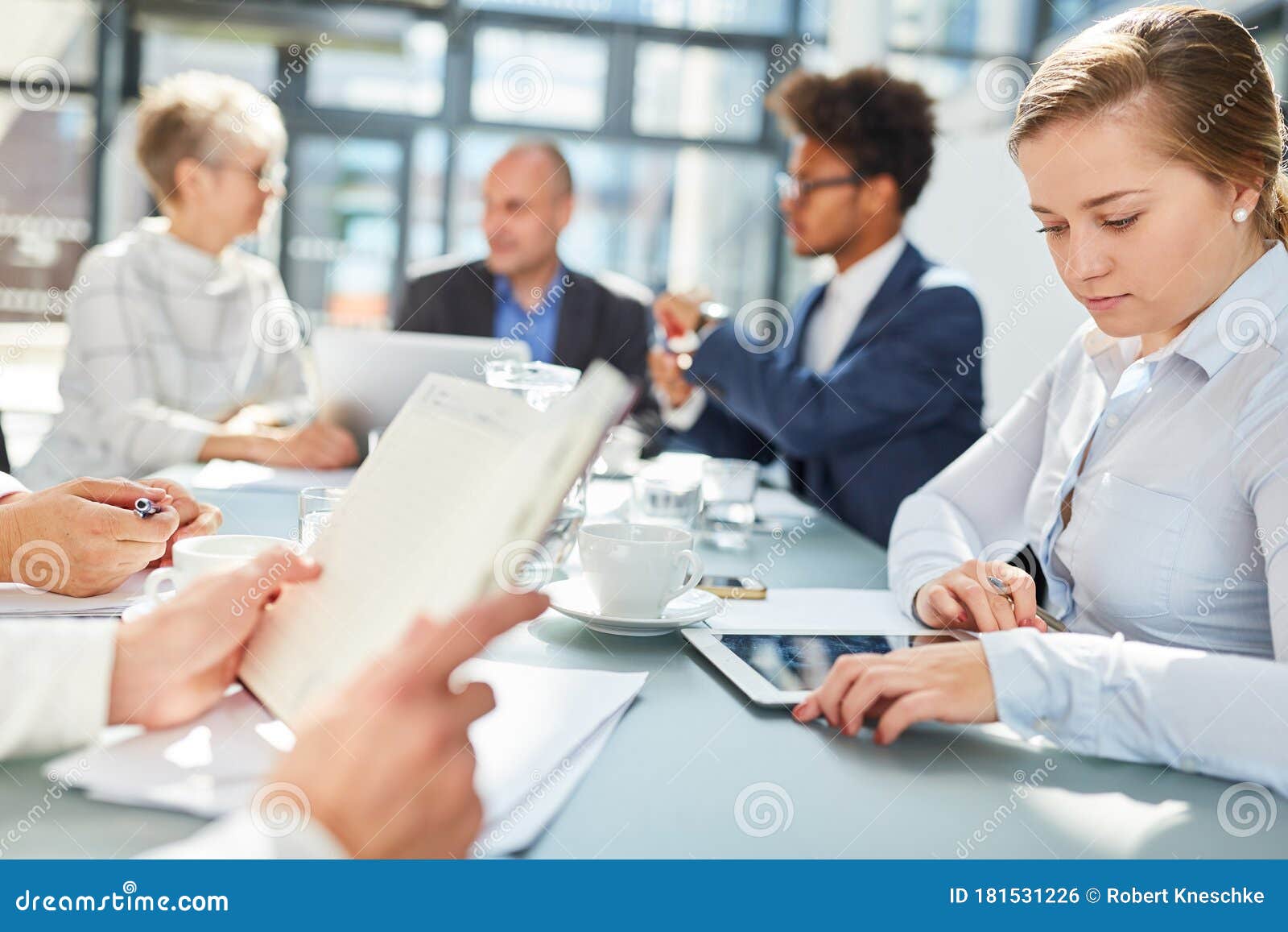 Business People in the Meeting when Scheduling Appointments Stock Photo ...