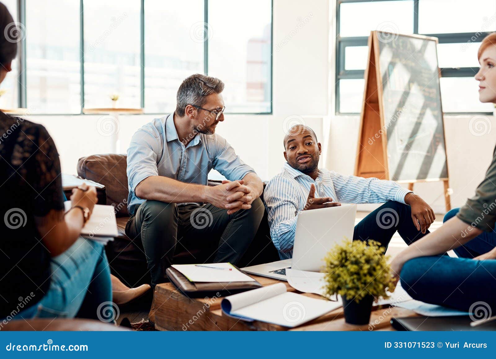 Business People, Meeting and Talking To Team on Laptop for Problem ...