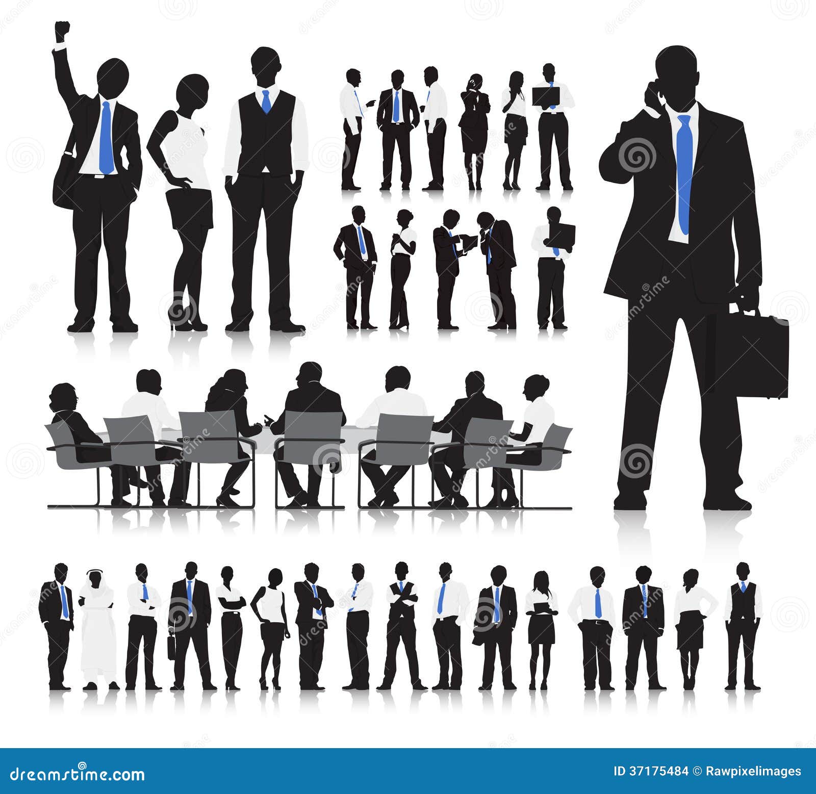 Business People Meeting Vector Stock Vector - Illustration of figure ...