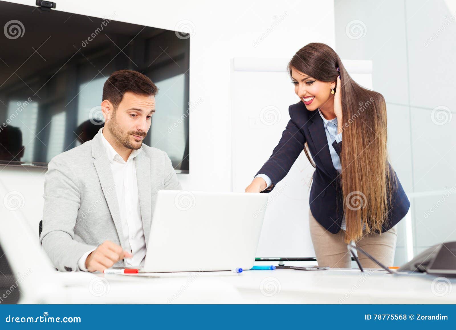 Business People in Modern Office Stock Photo - Image of happy, female ...