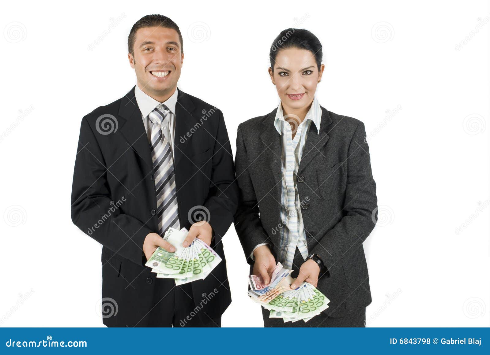 Business people with money stock photo. Image of showing - 6843798