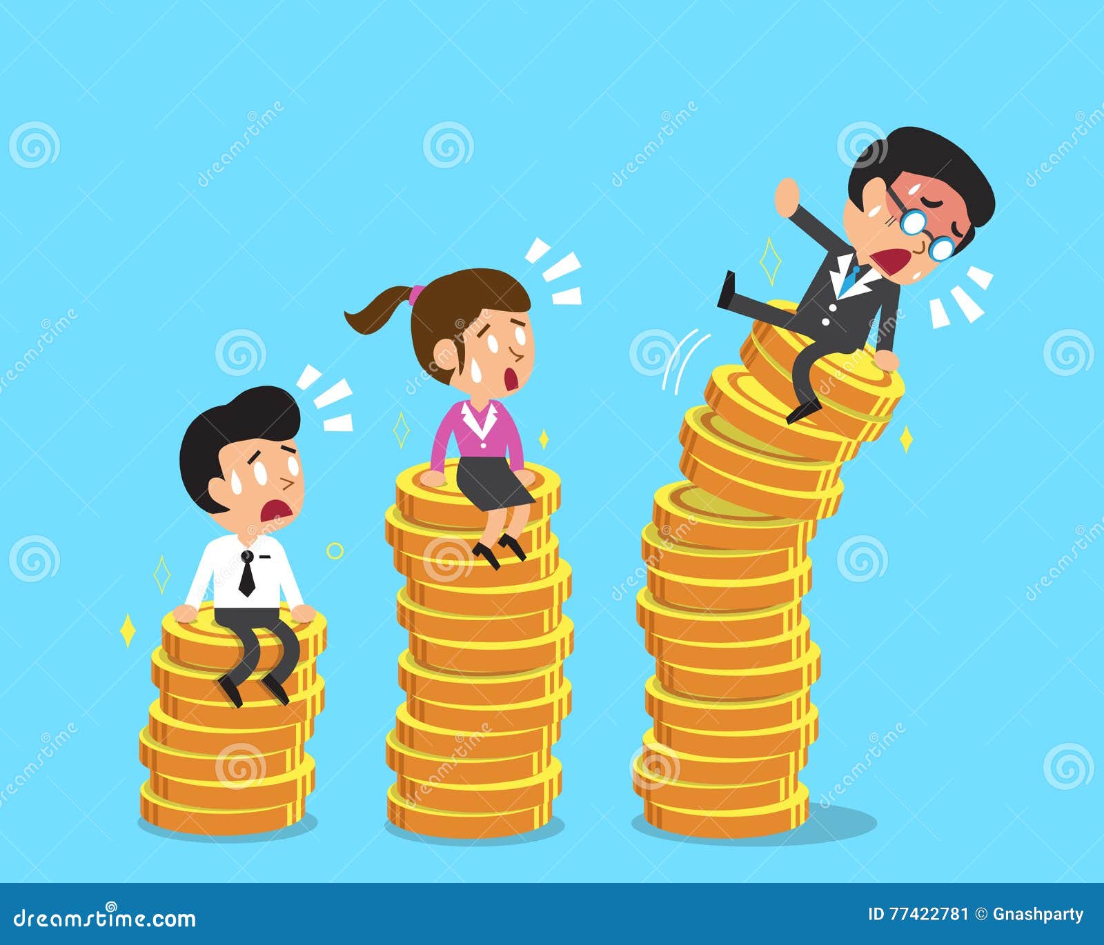 Business People with Money Stacks Stock Vector - Illustration of ...