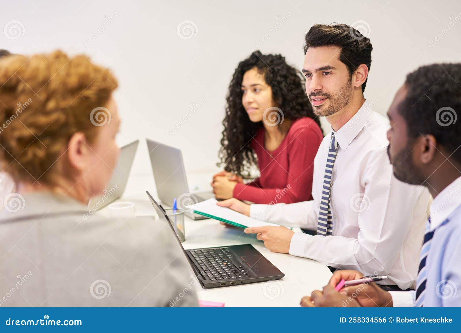 Business People in Multicultural Team in Meeting Stock Photo - Image of ...