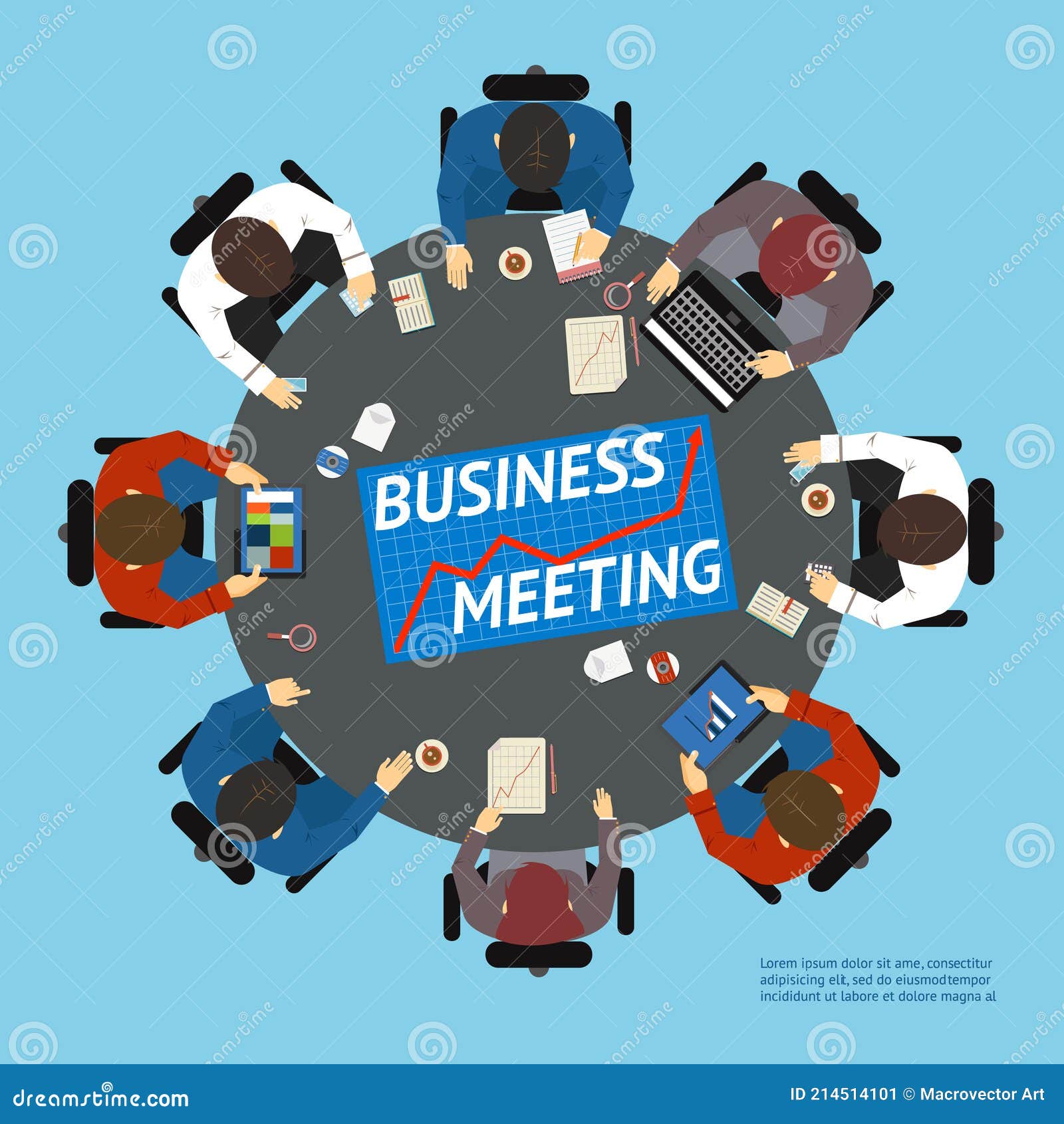 Business People at a Negotiating Table Stock Vector - Illustration of ...