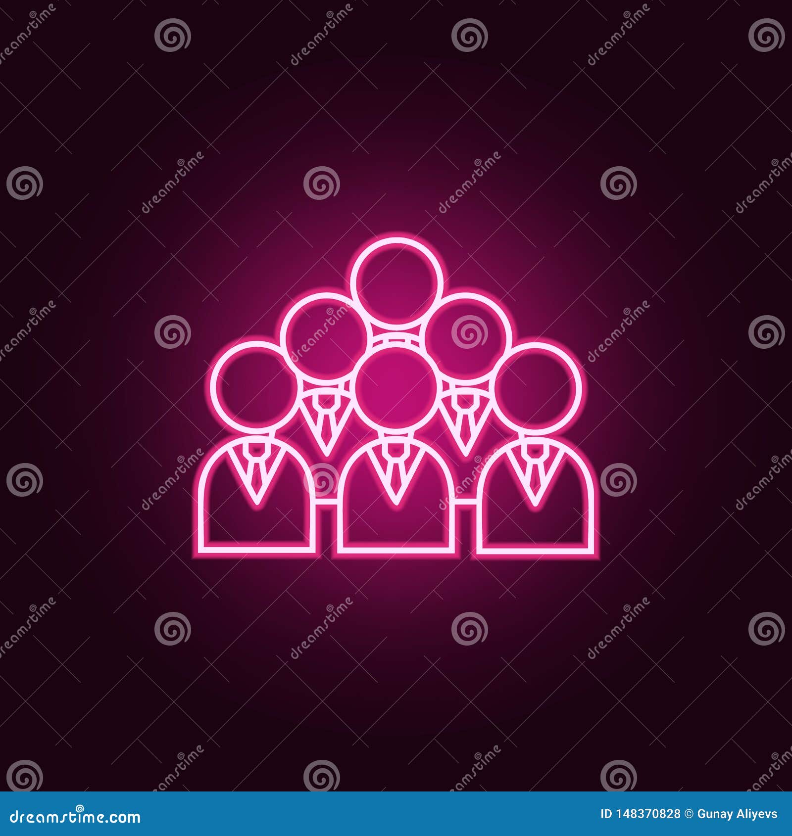 Business People Neon Icon. Elements of Team Work Set. Simple Icon for ...
