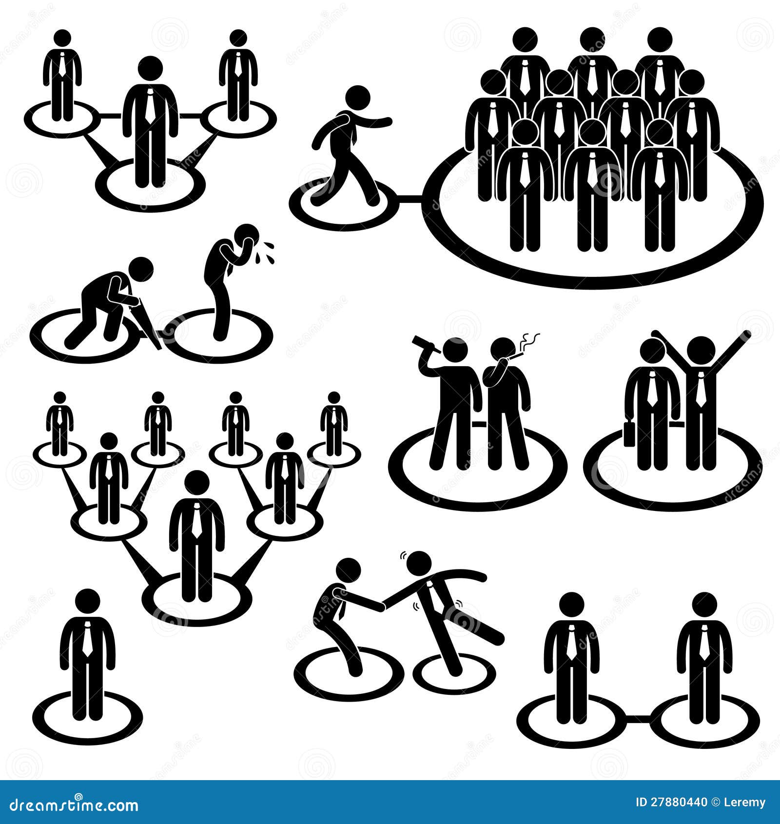 Business People Network Connection Pictogram Stock Vector ...