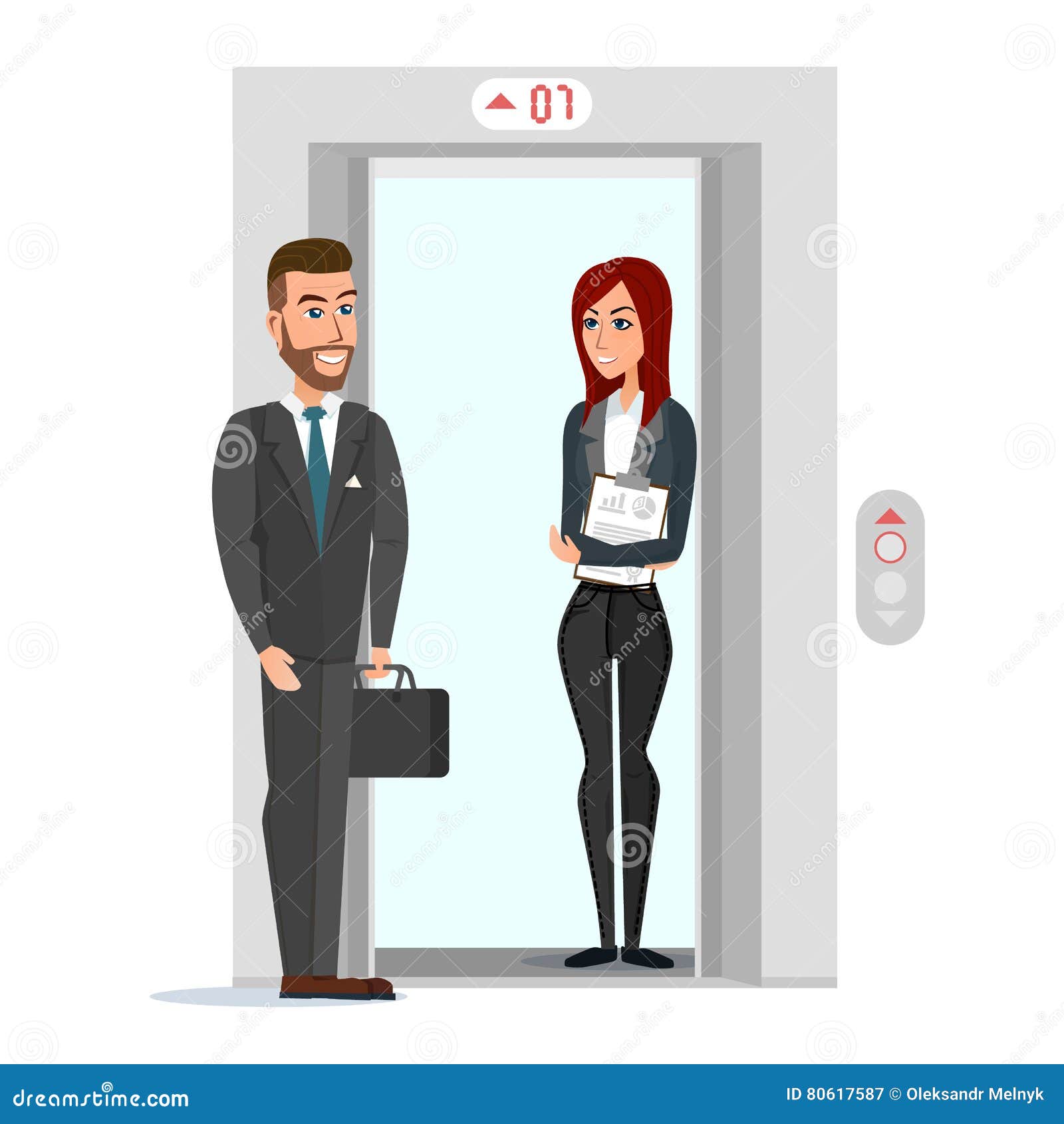 Elevator Vector Illustration. Flat Tiny Daily Work Path Persons Concept ...
