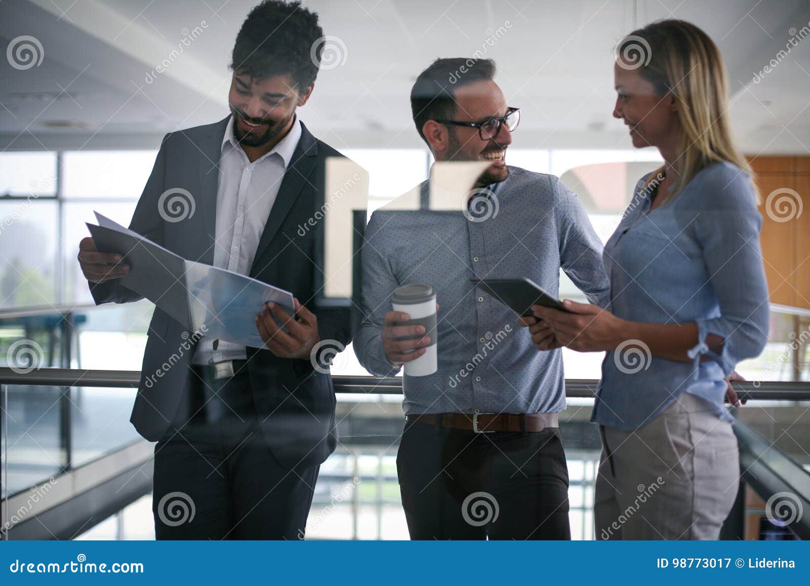 Business People in Office Having Conversation. Stock Image - Image of ...