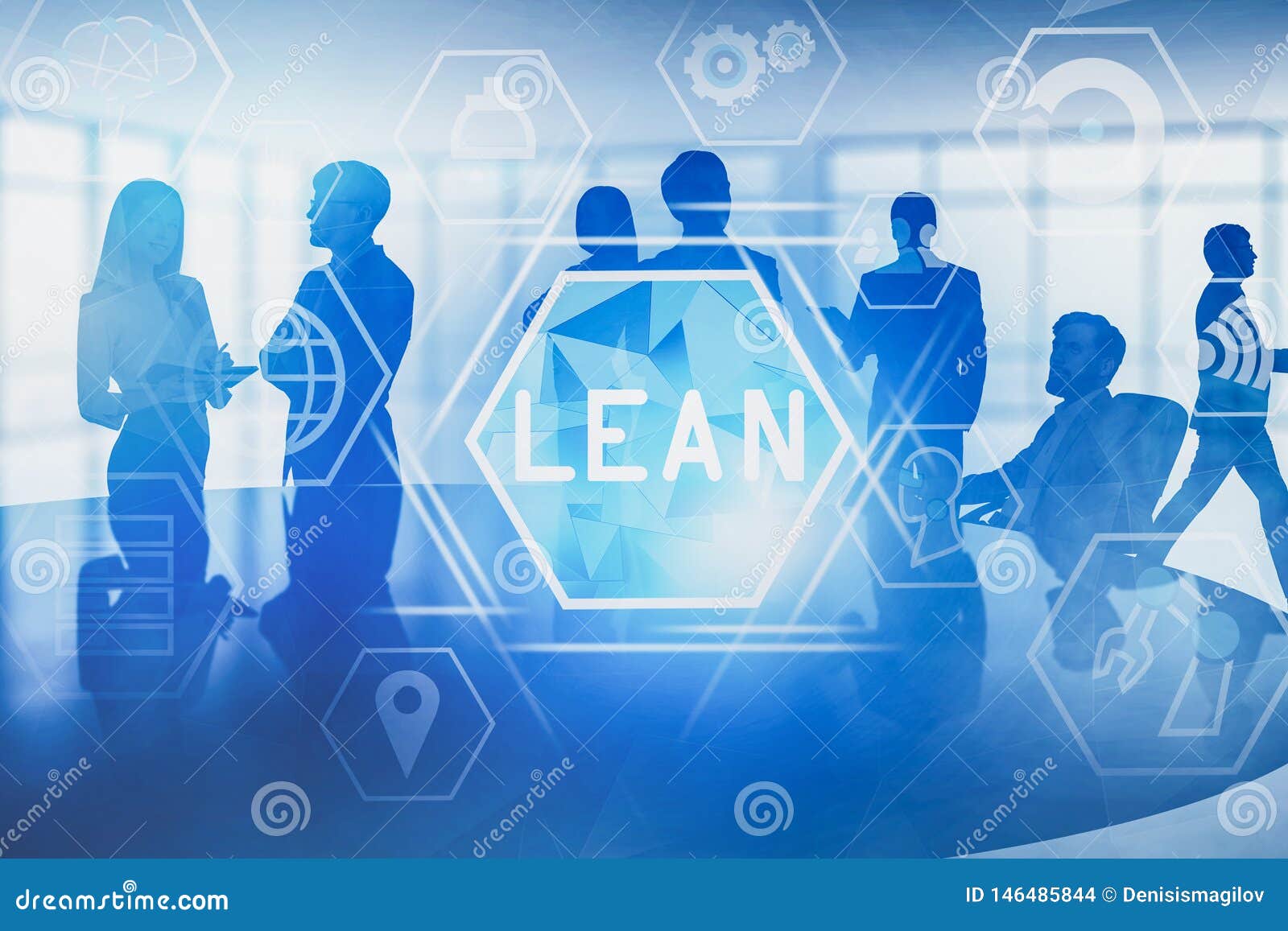 Business People in Office, LEAN Digital Interface Stock Illustration ...