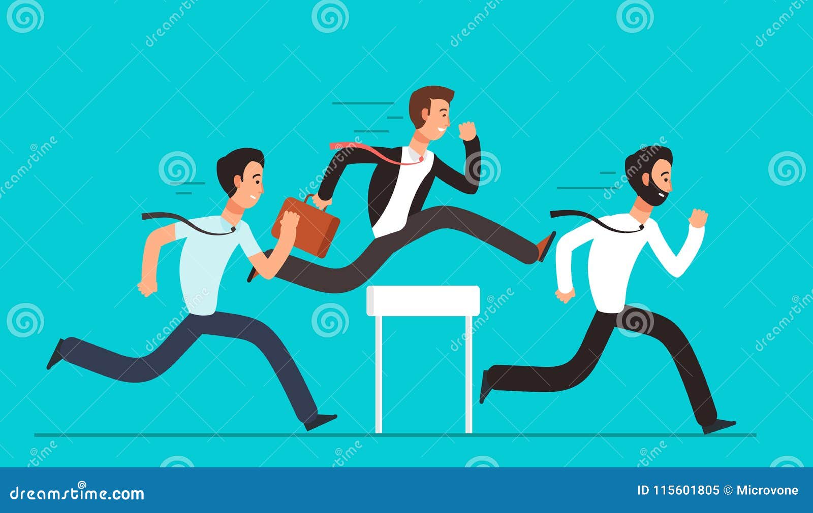 Business People Overcome Hurdles. Steeplechase Competition, Leadership ... Business People Overcome Hurdles. Steeplechase Competition, Leadership ...