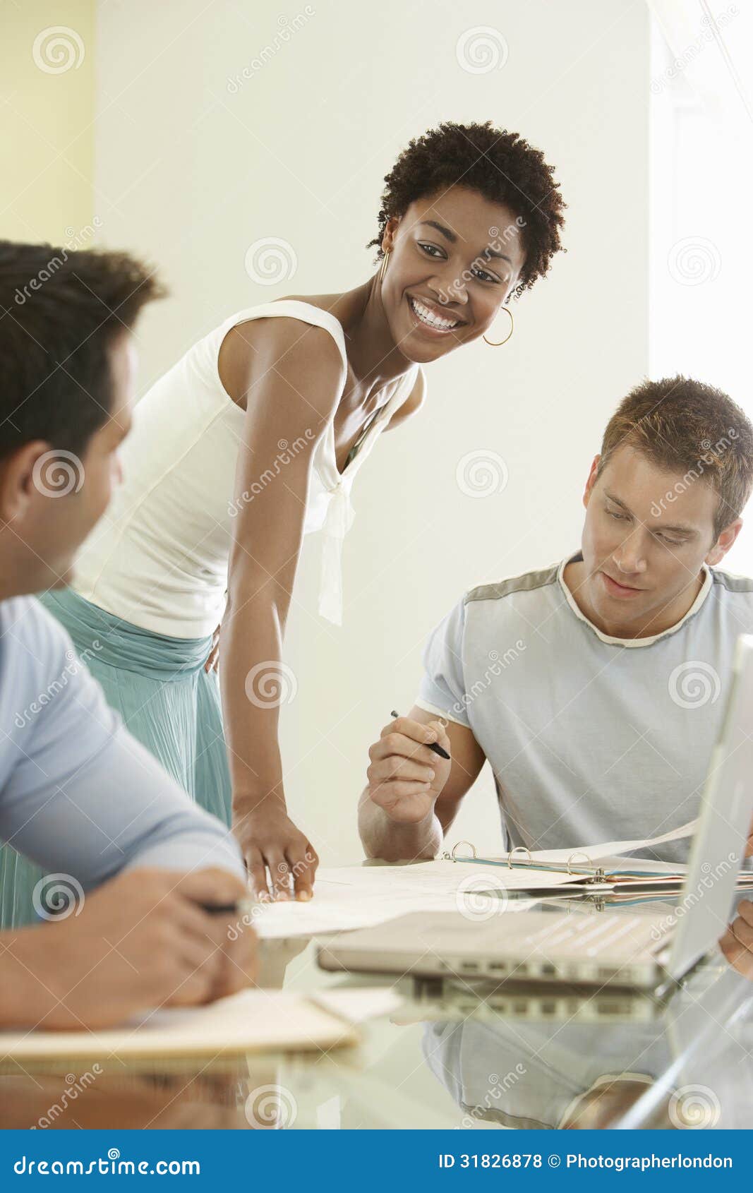 Business People with Paperwork at Conference Table Stock Photo - Image ...