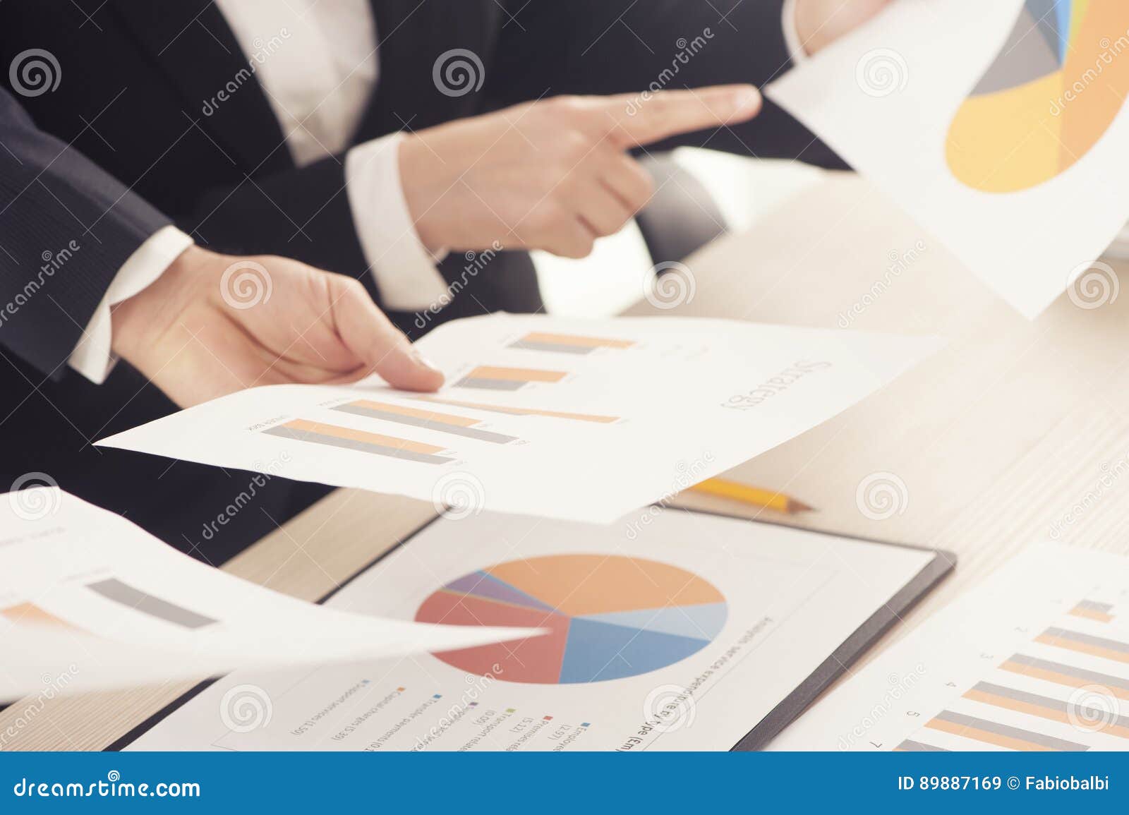Business People during Paperwork at Meeting Stock Image - Image of ...