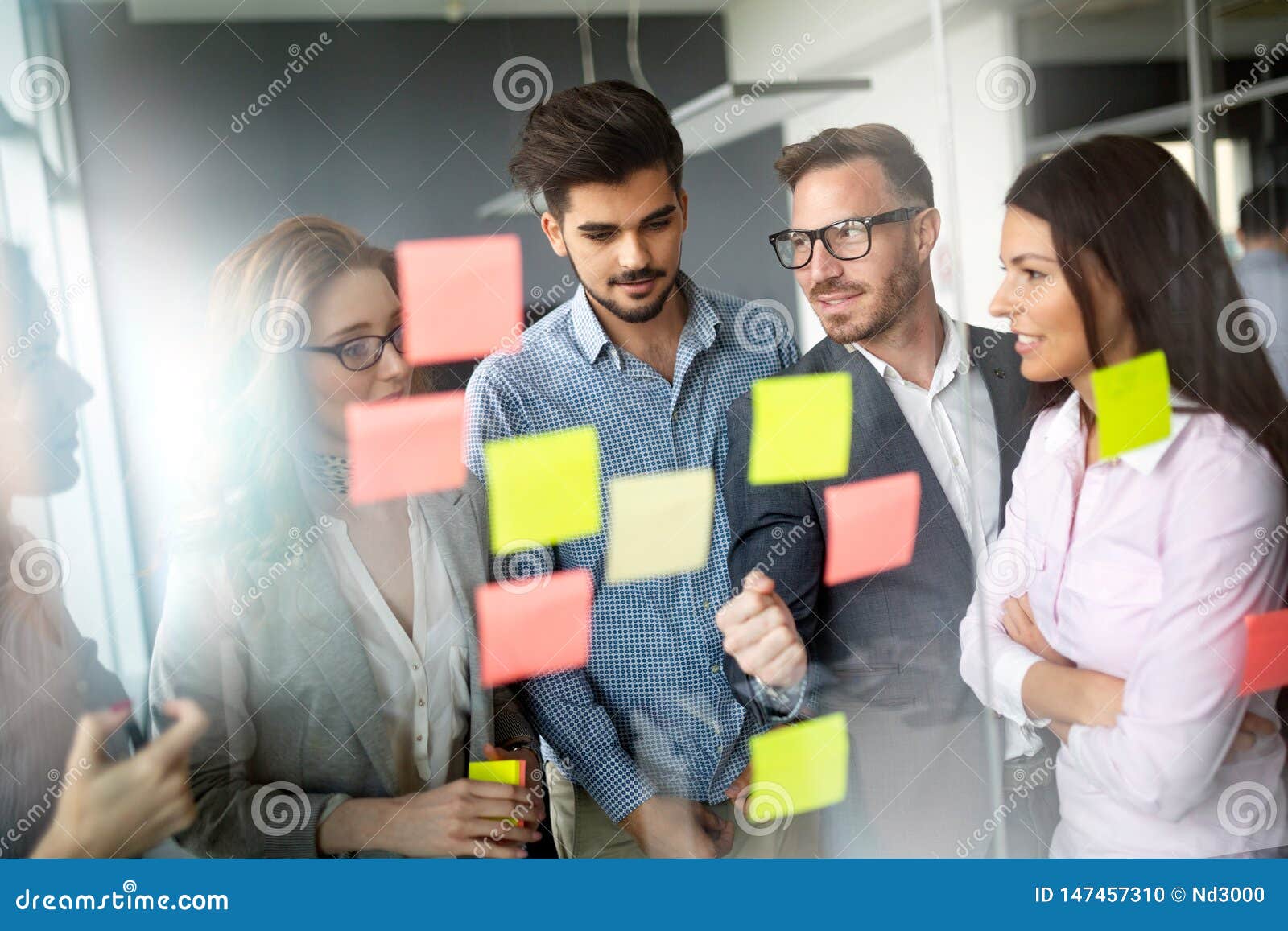 Business People Planning Strategy in Office Together Stock Photo ...
