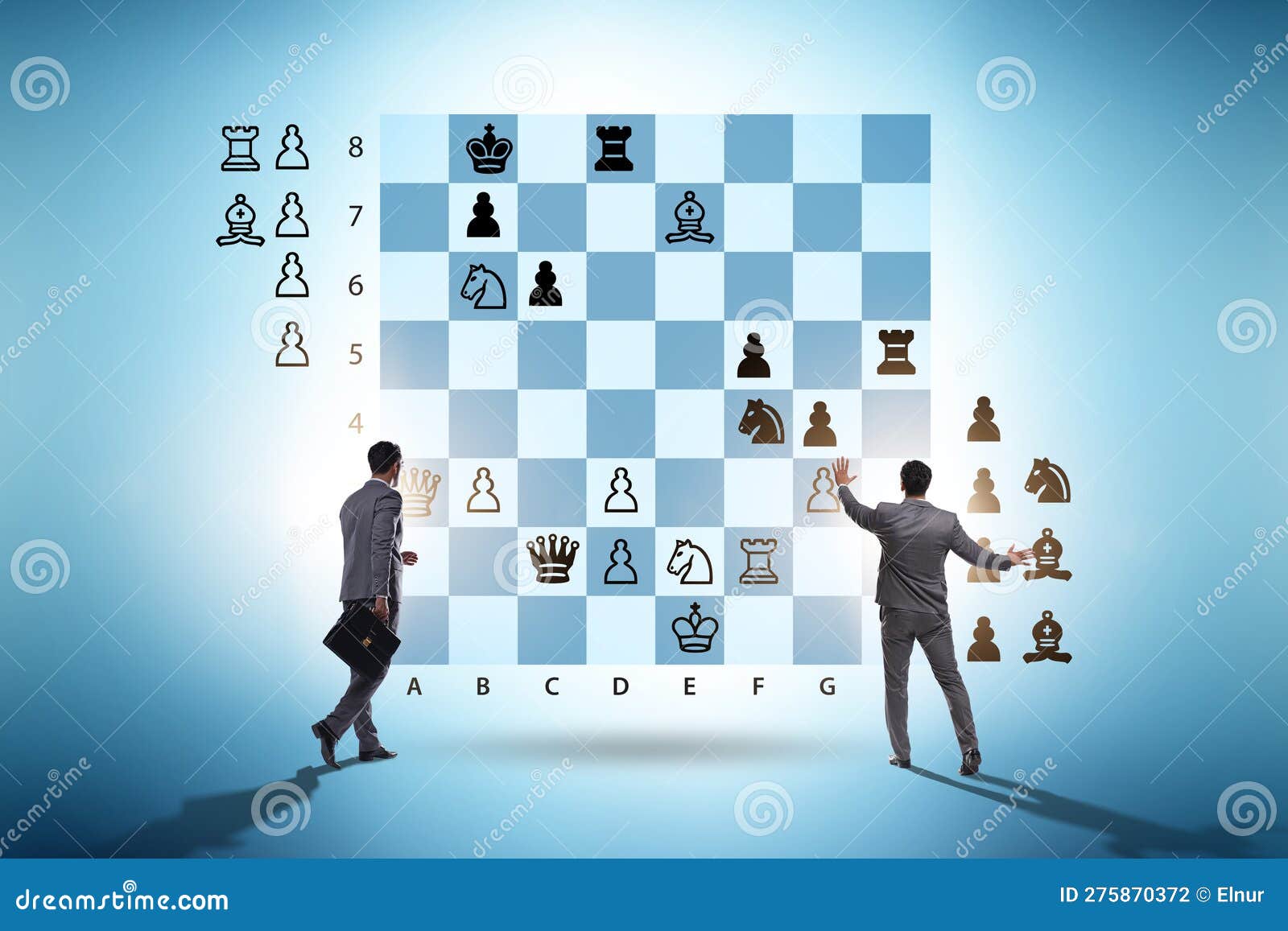 Business People Playing Chess on the Board Stock Illustration ...