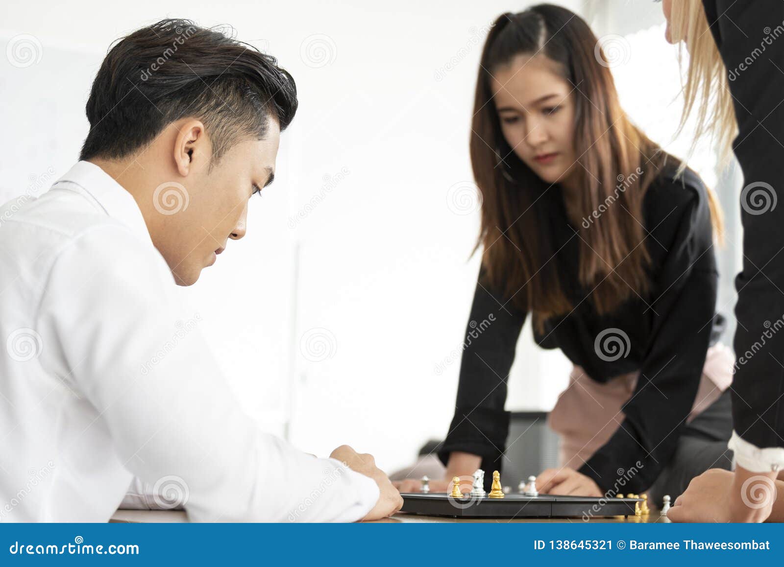 Business People Playing Chess in Office. Business Competition Concept ...