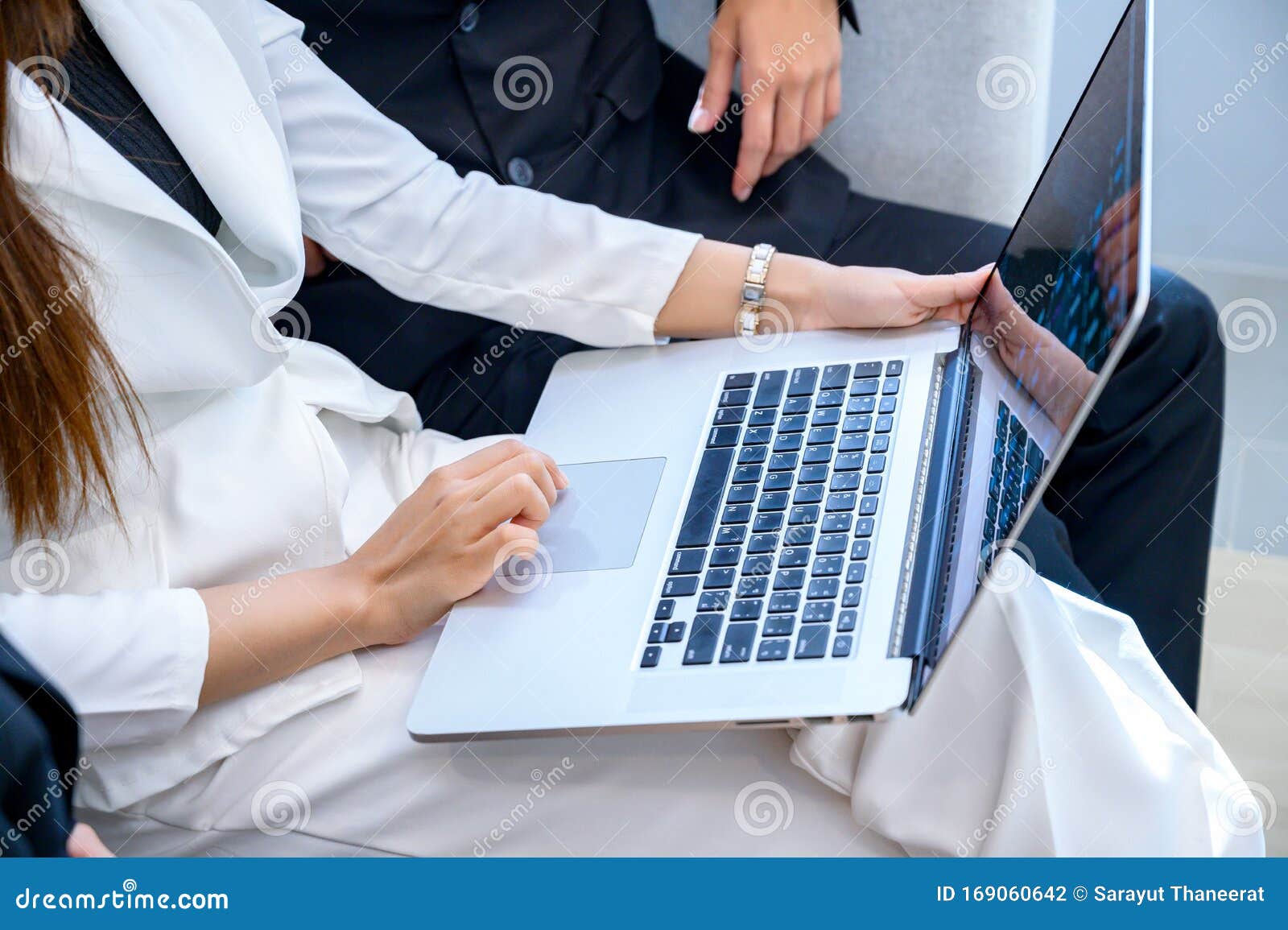 Business People are Playing Mobile Phones and Using Computers Stock ...