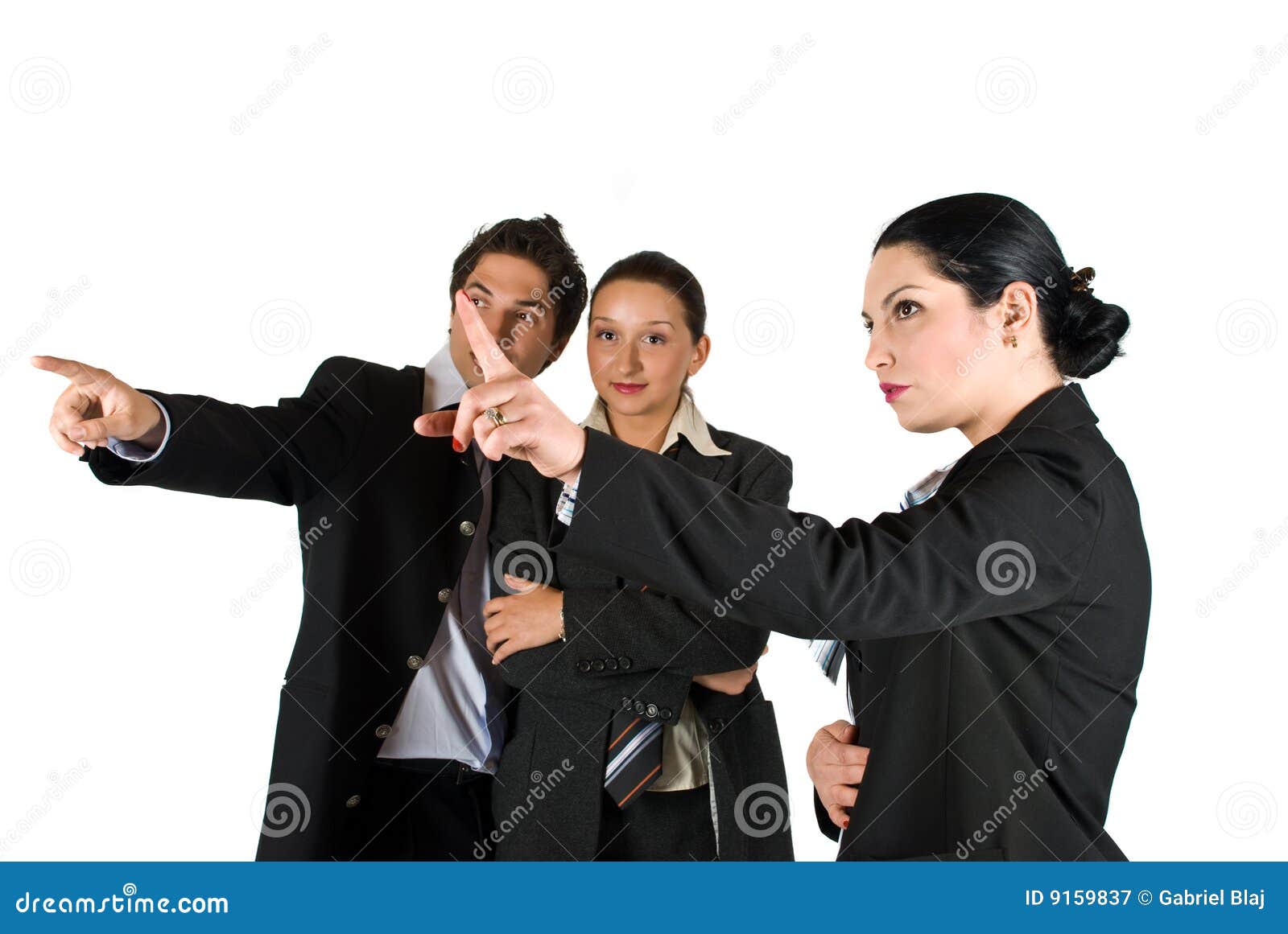 Business people pointing stock image. Image of attractive - 9159837