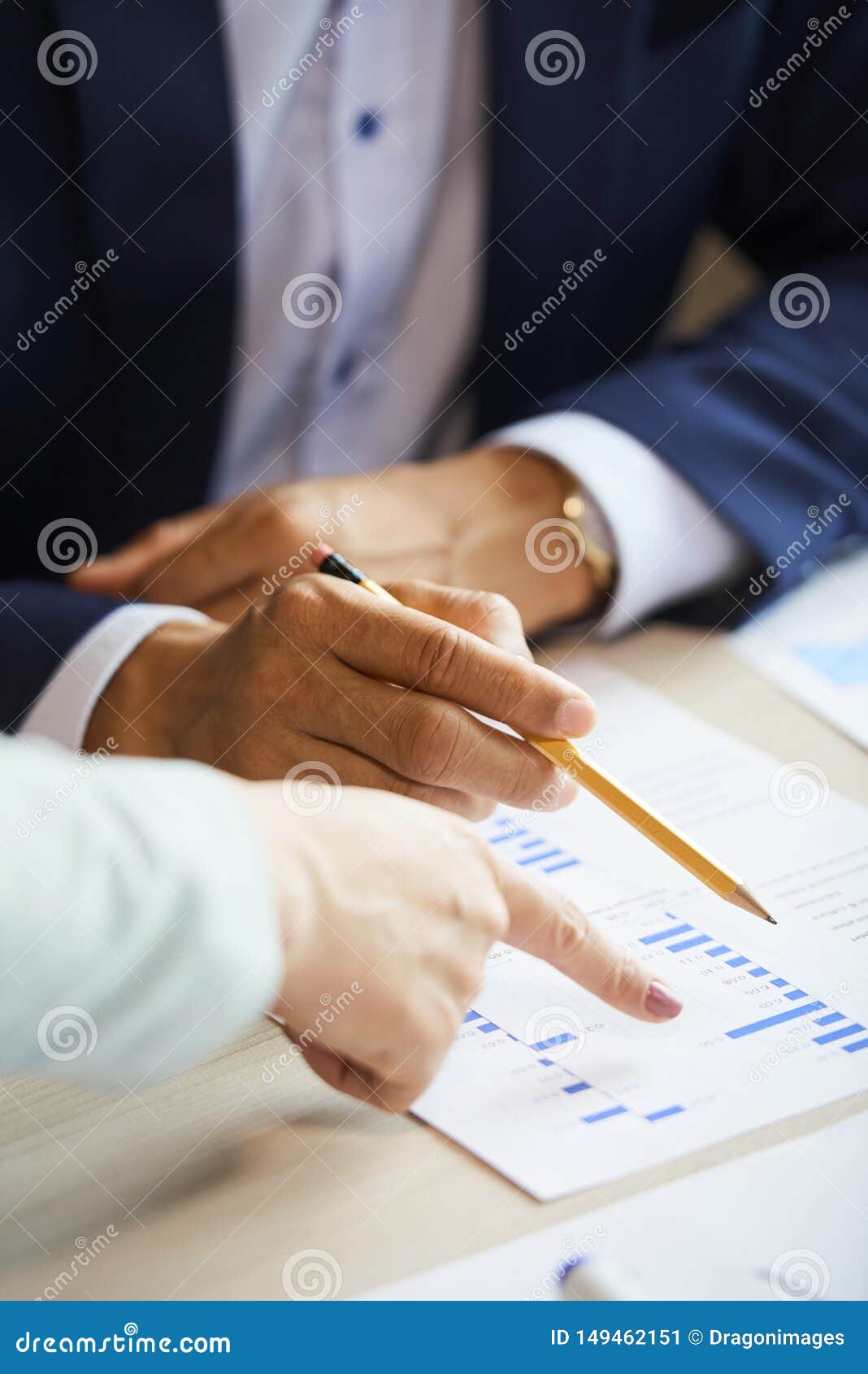 Business People Pointing at Chart Stock Image - Image of financial ...