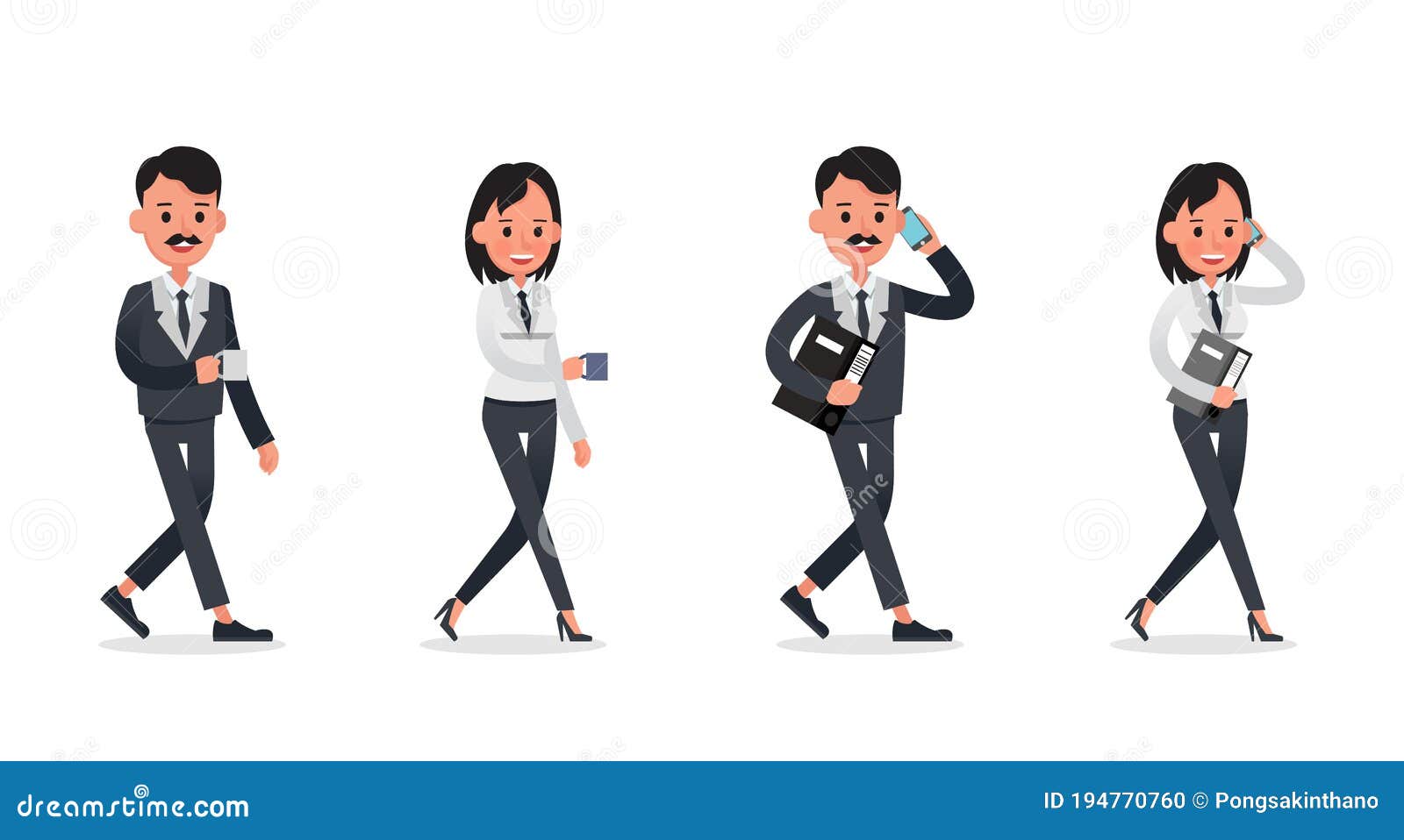 Business People Poses Action Character Vector Design No24 Stock Vector ...