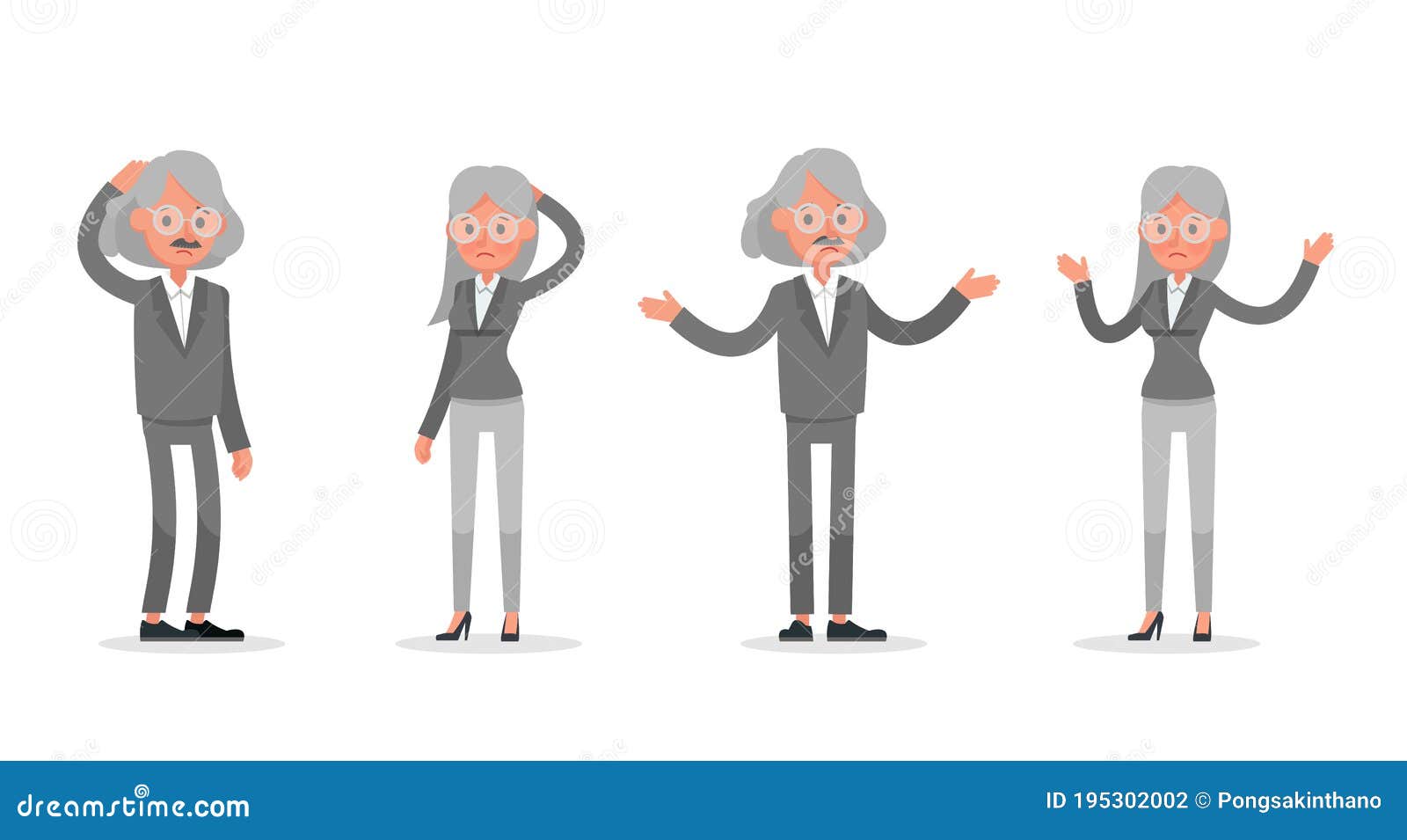 Business People Poses Action Character Vector Design No35 Stock Vector ...