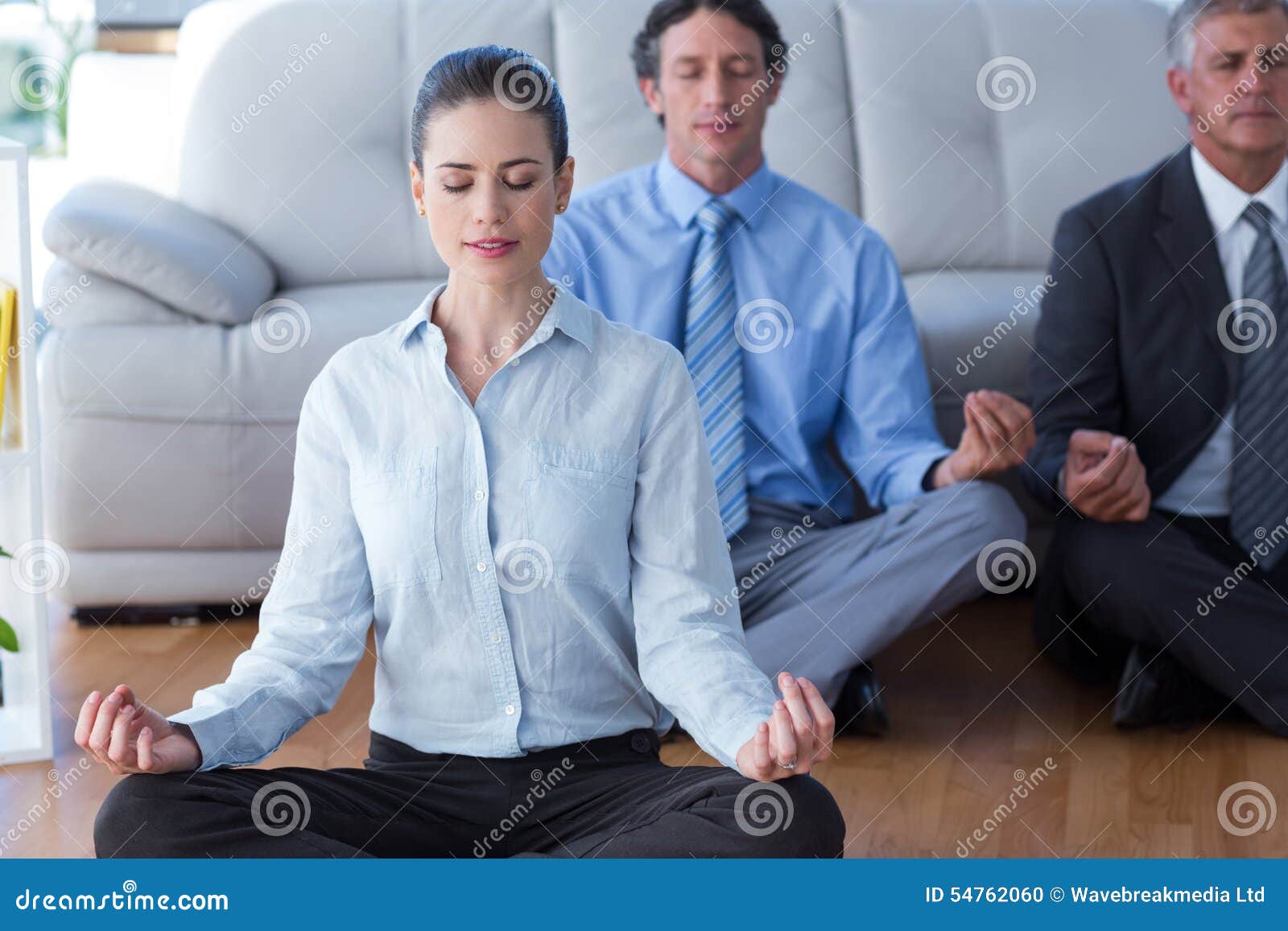 Business People Practicing Yoga Stock Photo - Image of meditation ...