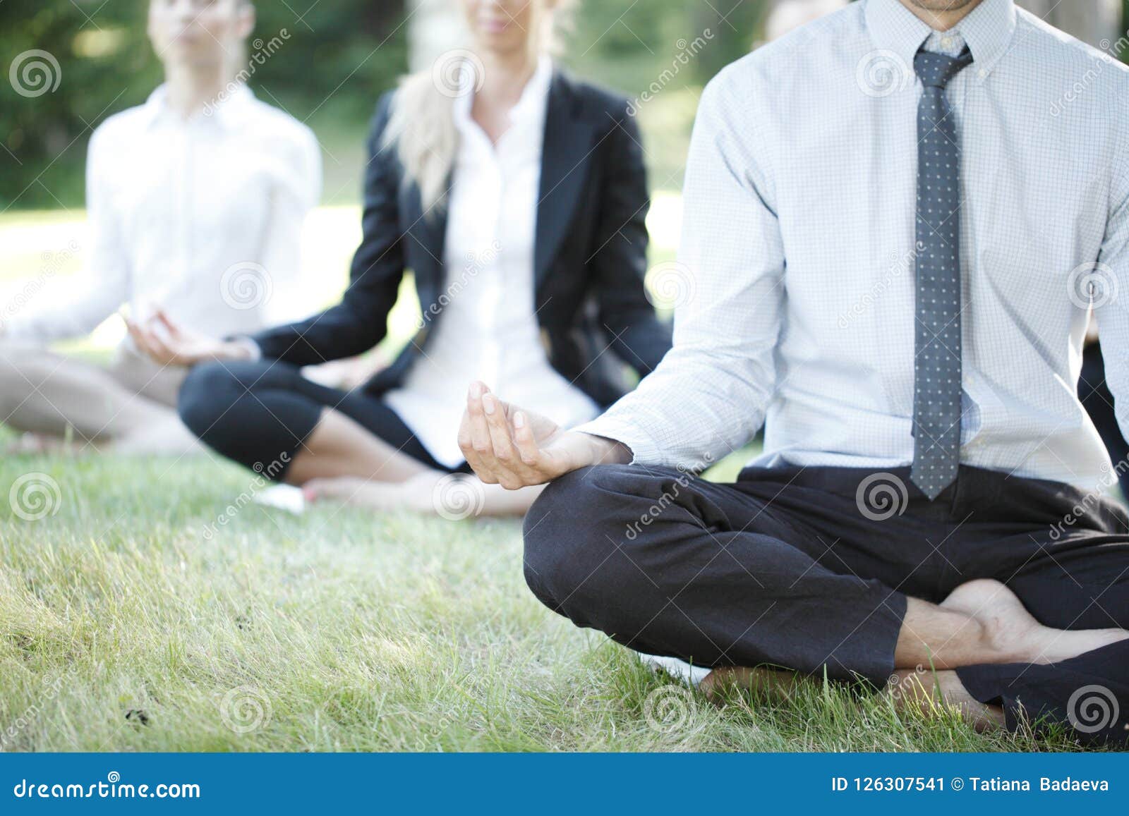 Business People Practicing Yoga Stock Image - Image of wellness, health ...