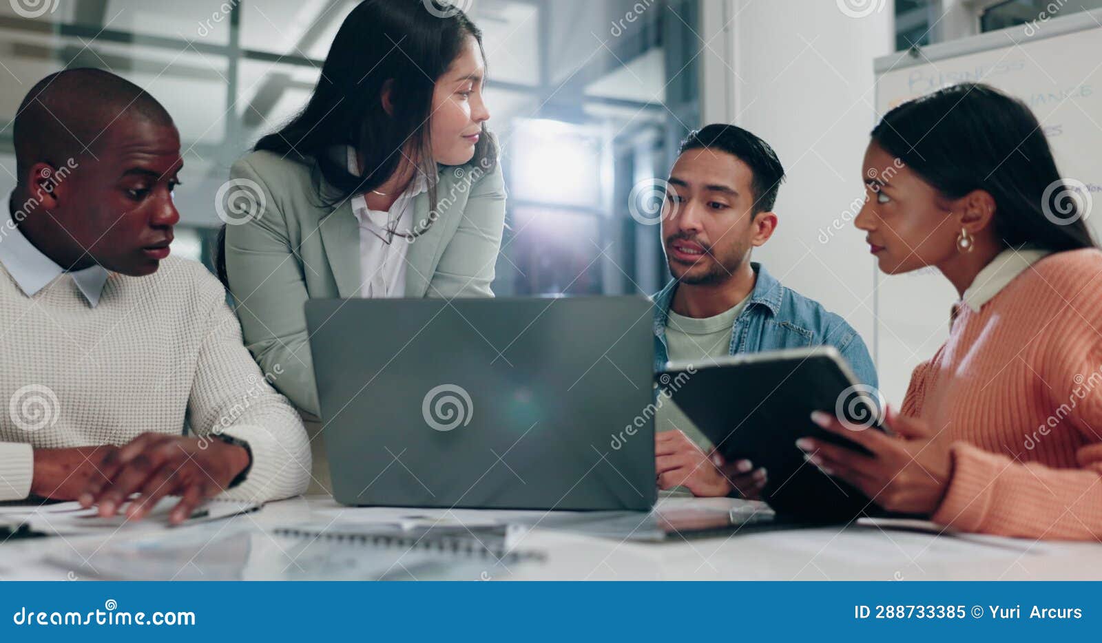 Business, People and Problem Solving on Computer in Office and ...