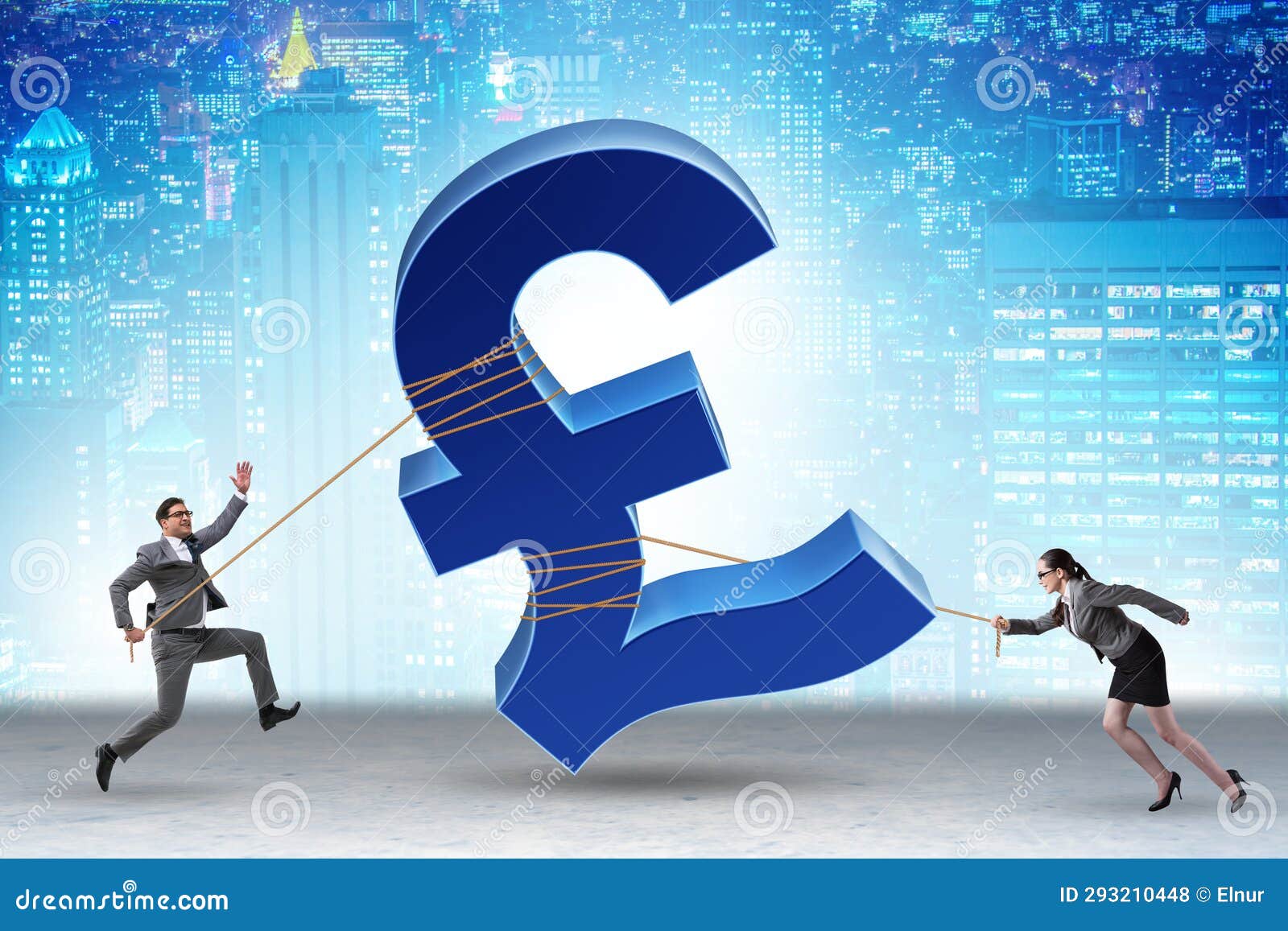 Business People Pulling Money in Investor Concept Stock Illustration ...